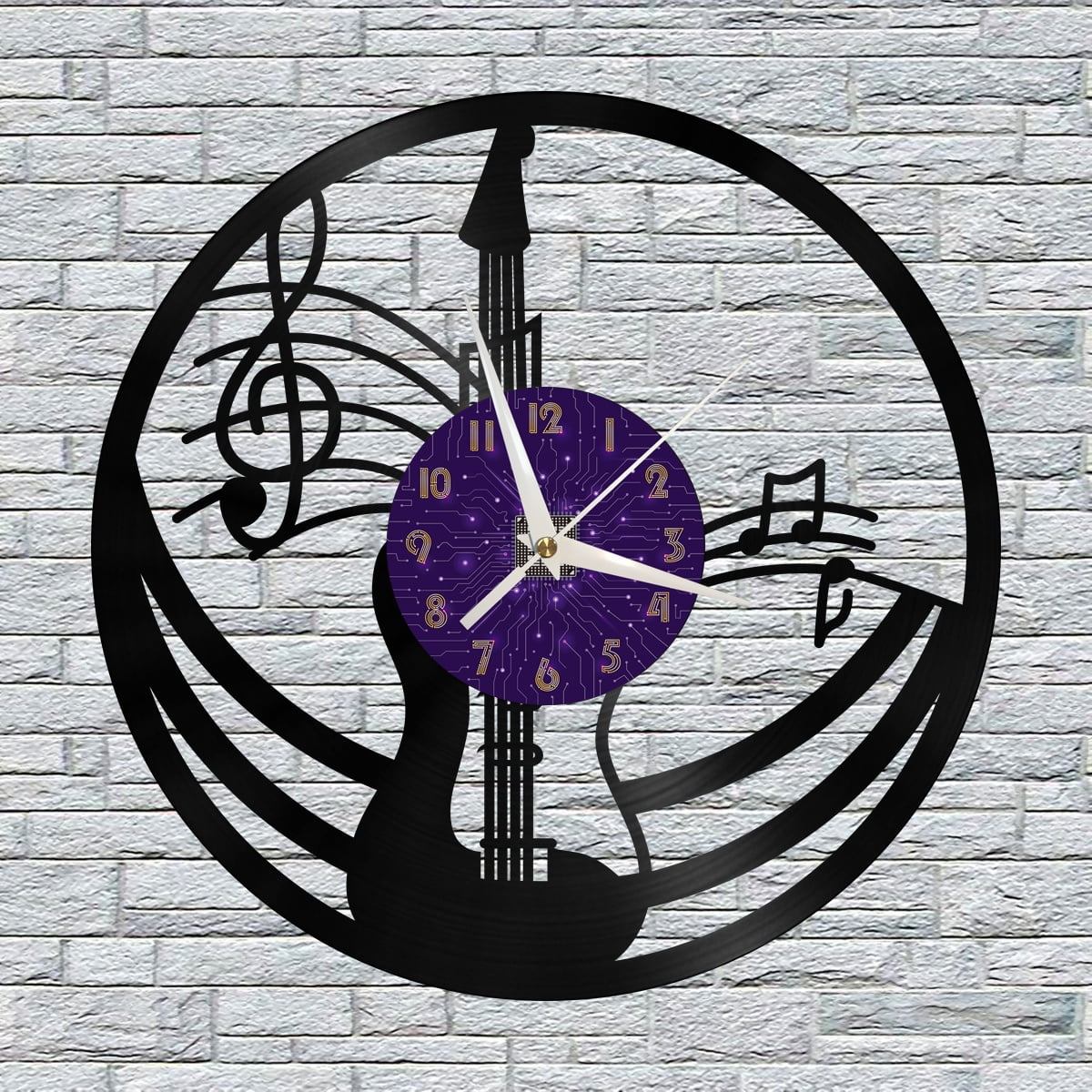 Violin Vinyl Wall Clock, Vinyl Record Clock Wall Art Silent & Non ...