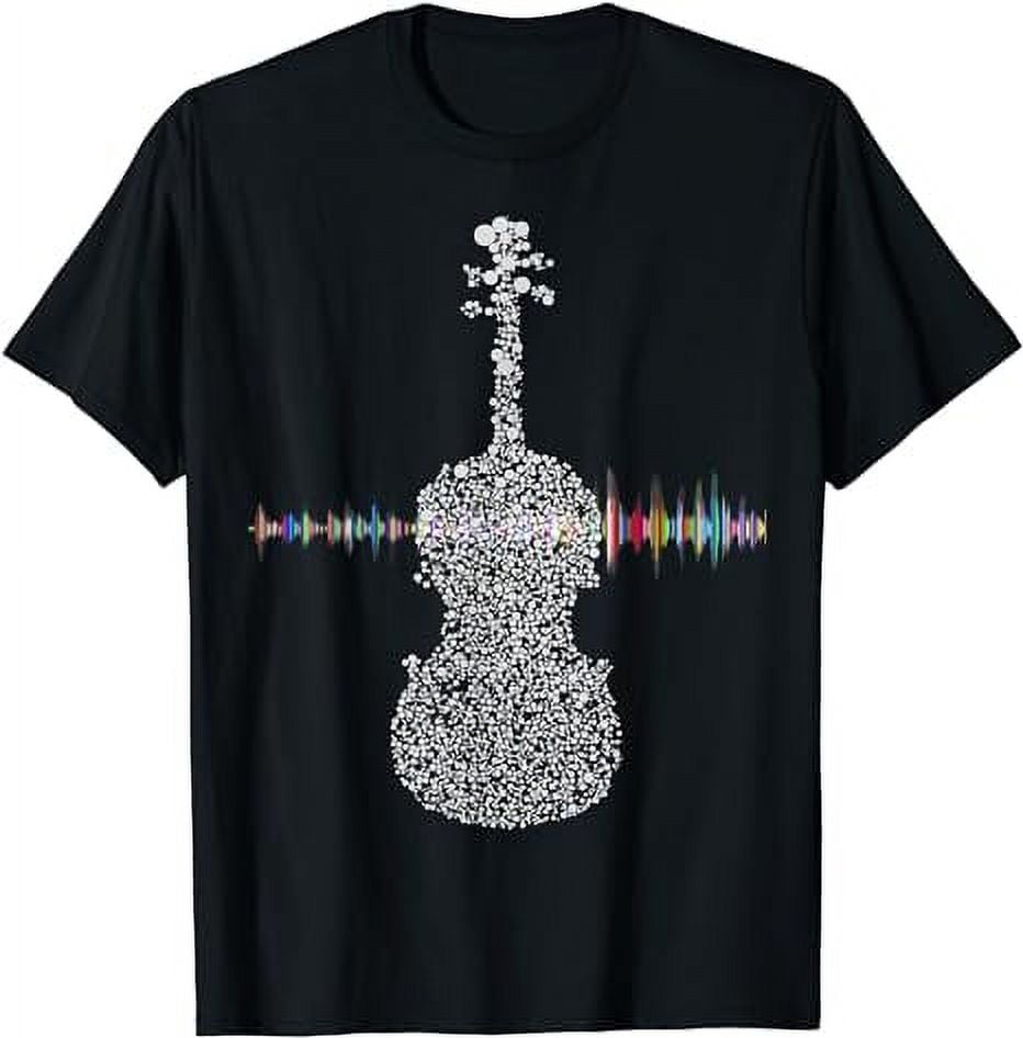 Violin Viola Cello Bass Artistic Music Sound Wave T-Shirt - Walmart.com