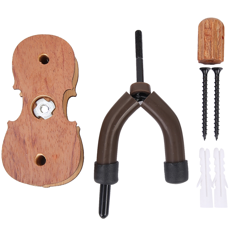 Violin Viola Wall Mounted Hanger Holder Solid Wood Anti-skid Heavy Duty ...