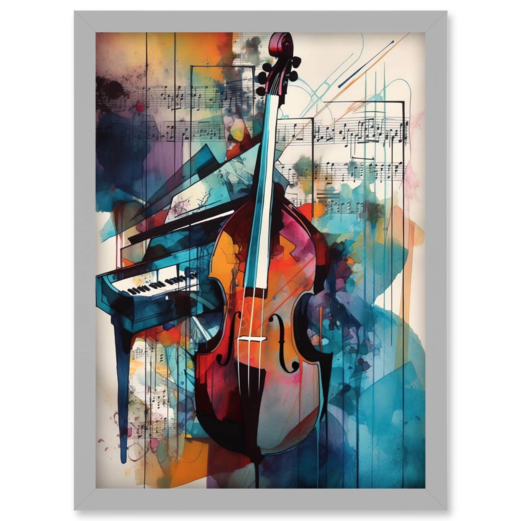 Violin and Piano Classical Music Note Melody Concerto Abstract Modern ...