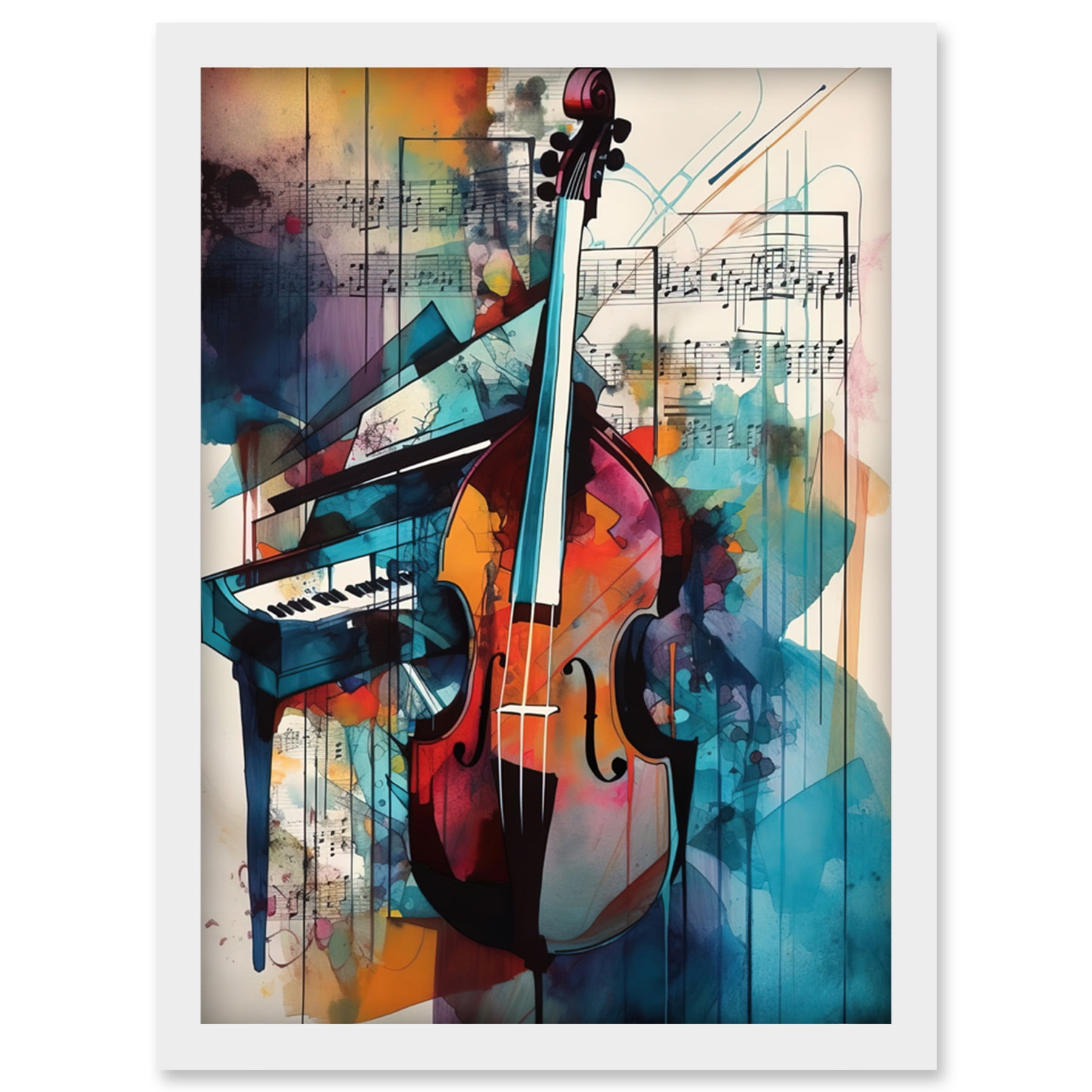 Violin and Piano Classical Music Note Melody Concerto Abstract Modern ...