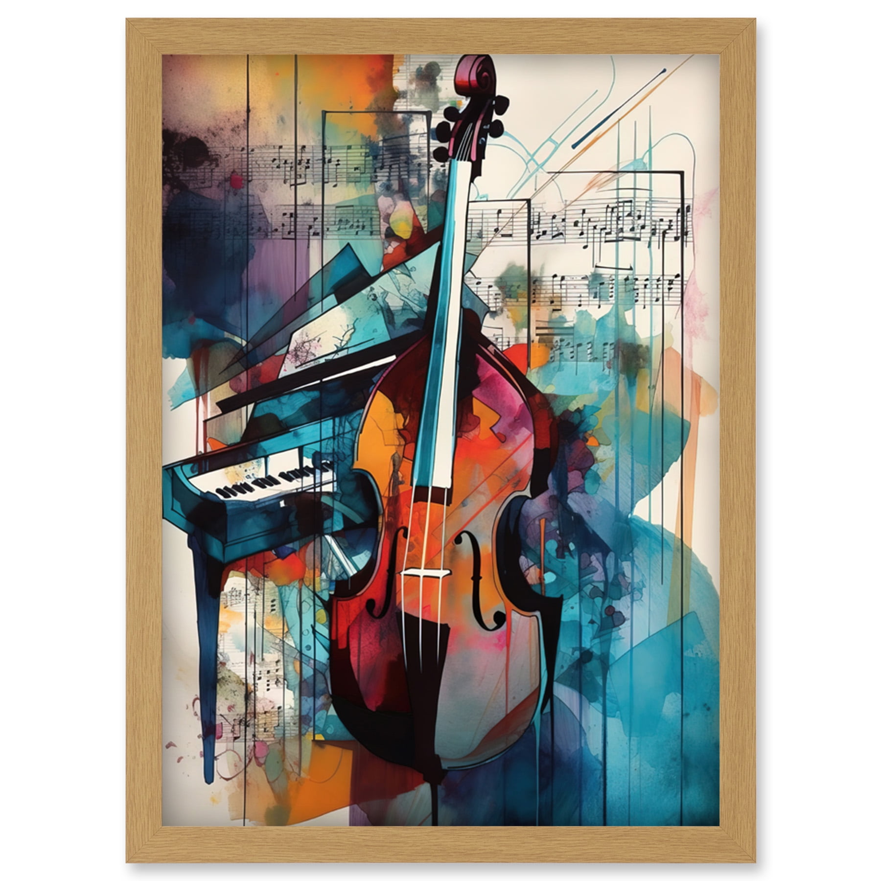 Violin and Piano Classical Music Note Melody Concerto Abstract Modern ...