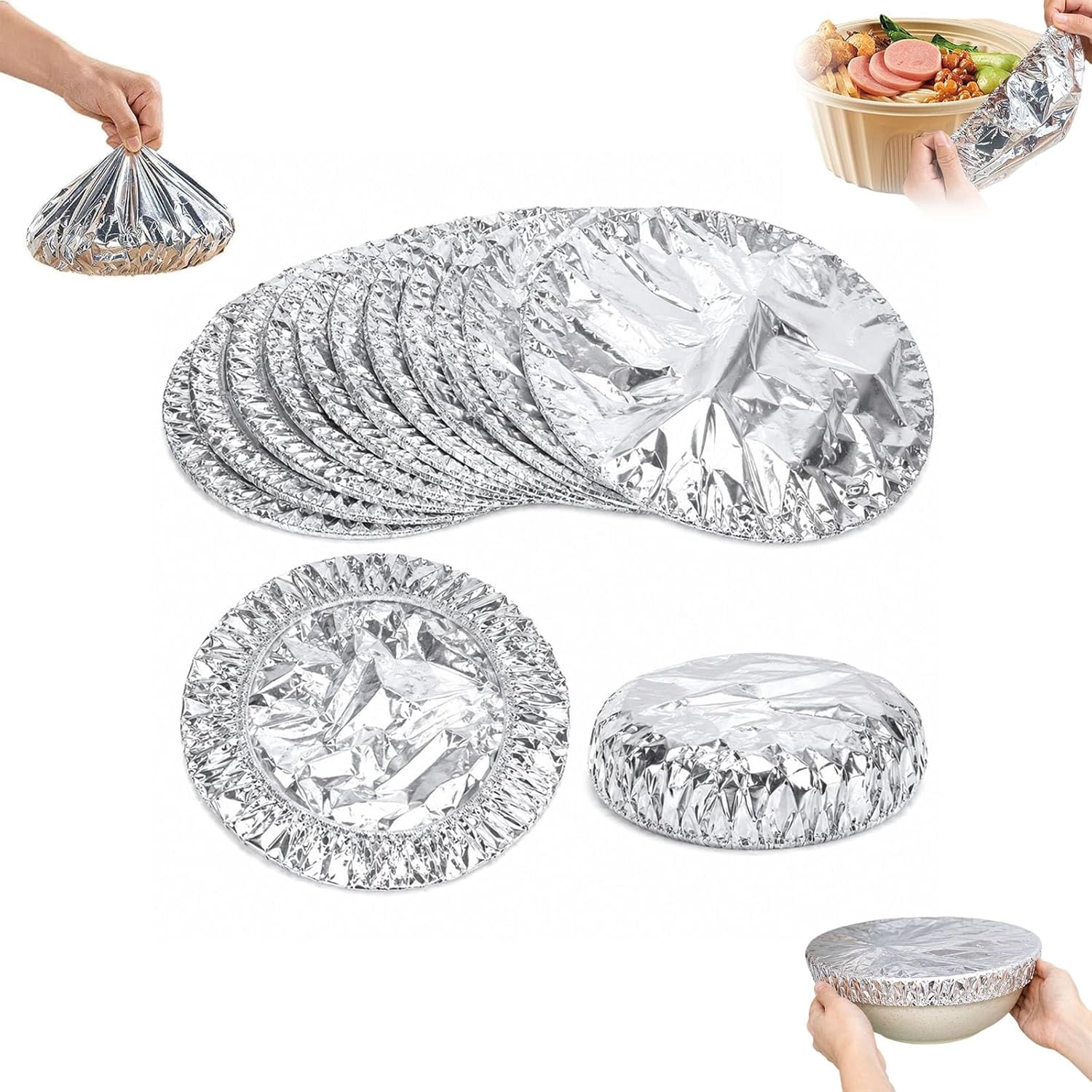 Vionexia Heatlock Food Covers, Reusable Aluminum Foil Covers (100Pcs ...