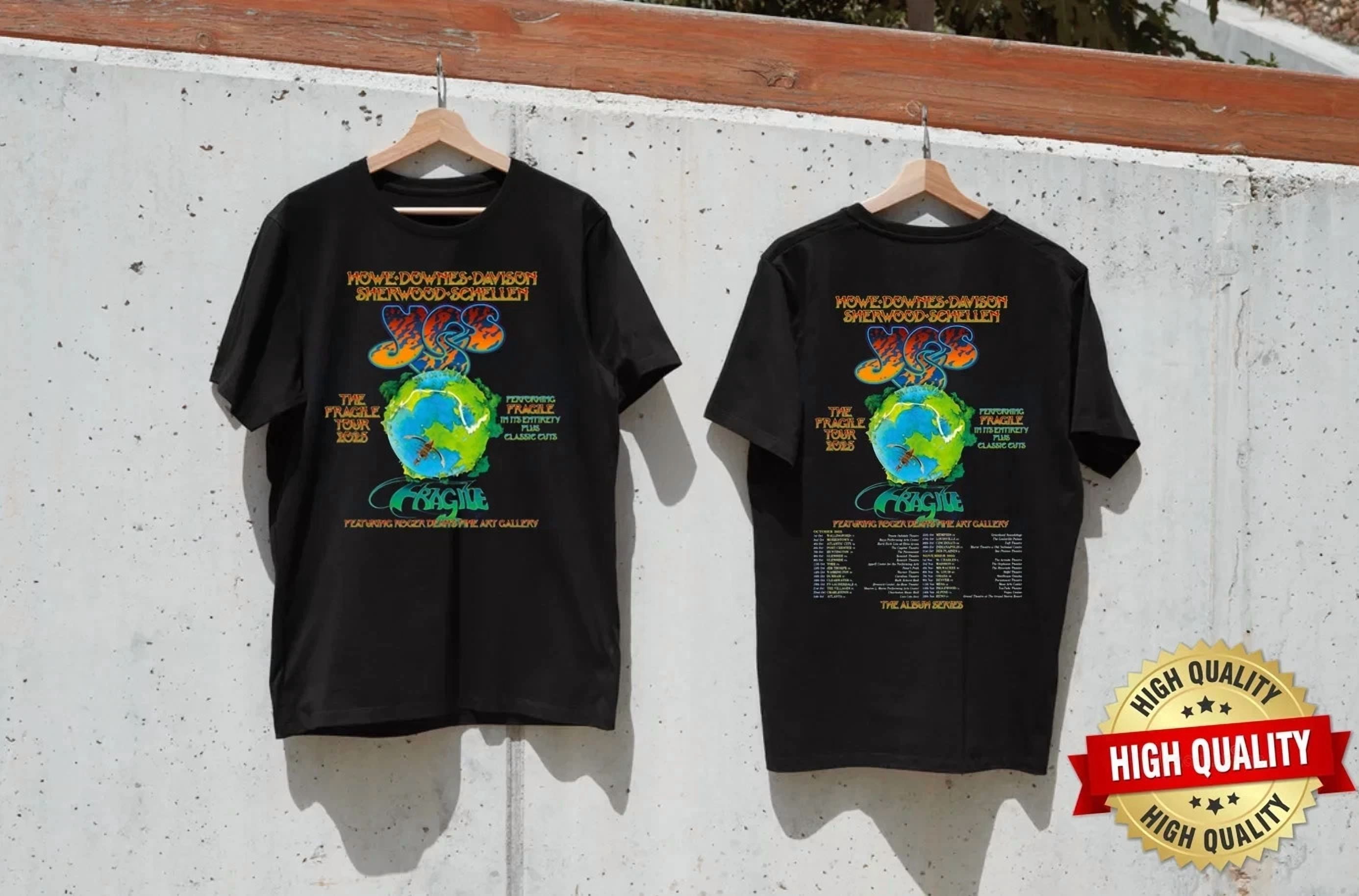Vionia 2 Sides YES Band The Fragile Tour 2025 The Album Series Shirt S ...
