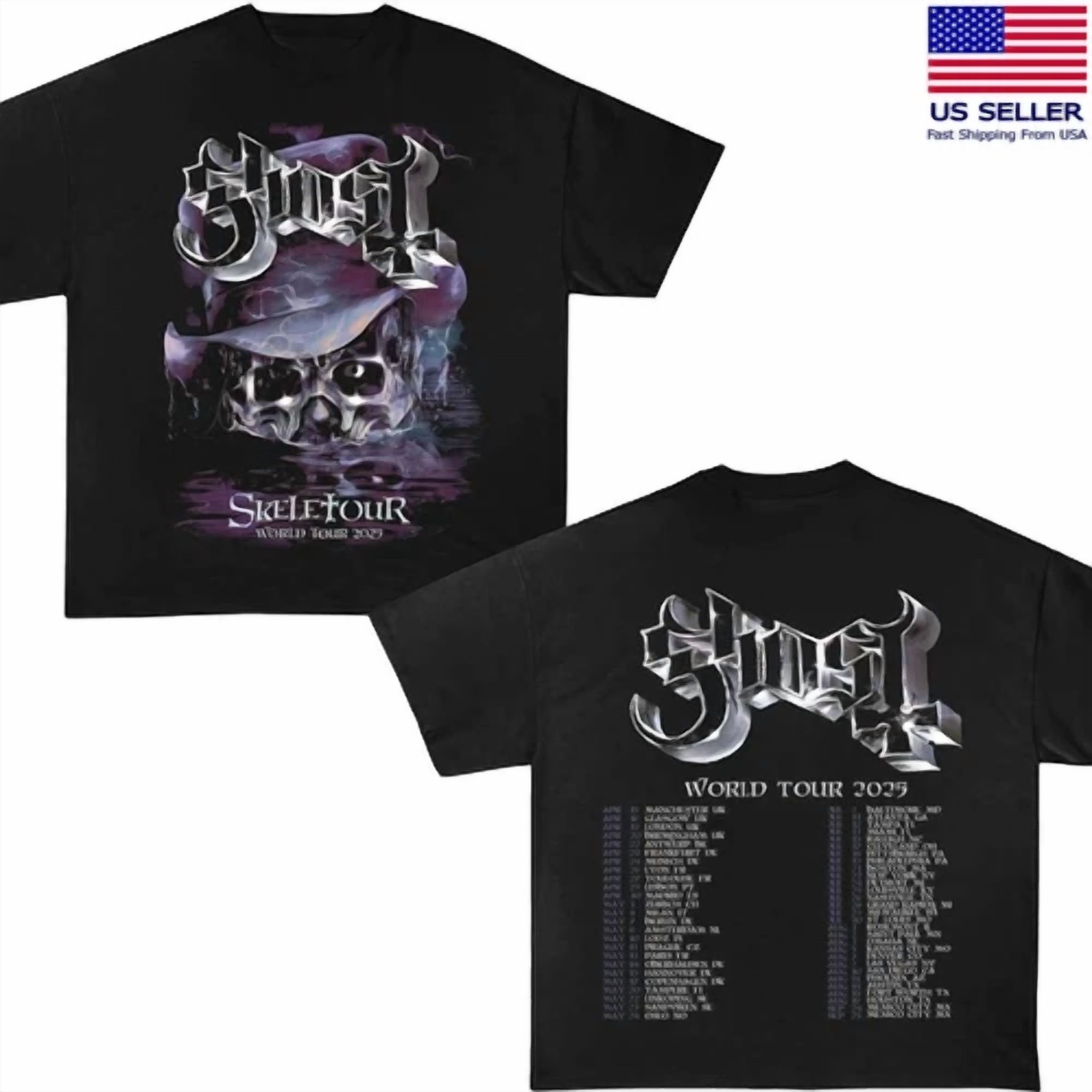 Vionia Ghost World Tour 2025 Fan Gift, Ghost Skeletour World Tour Tee ...