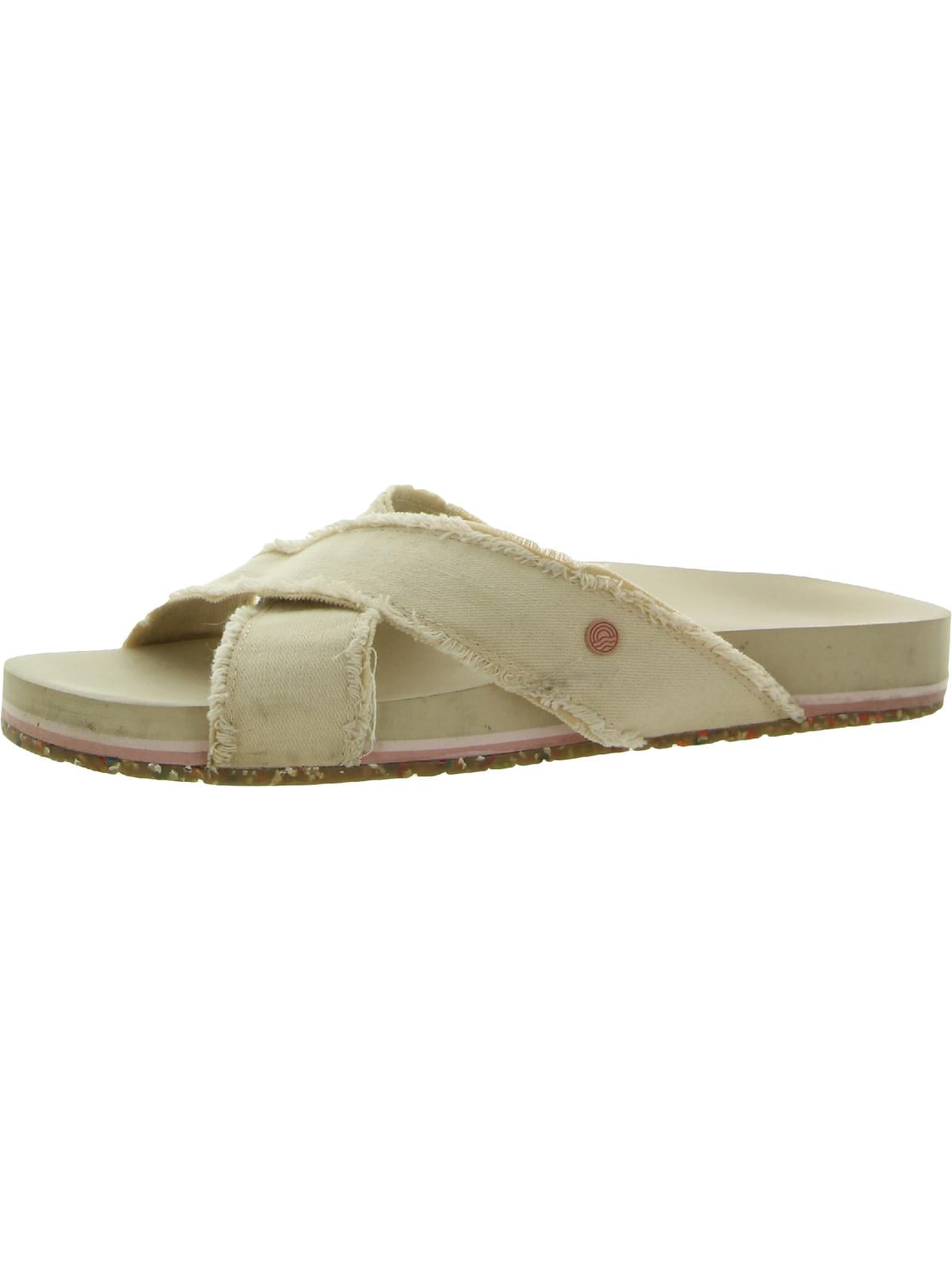 Vionic Beach Womens Panama Canvas Slip On Slide Sandals - Walmart.com