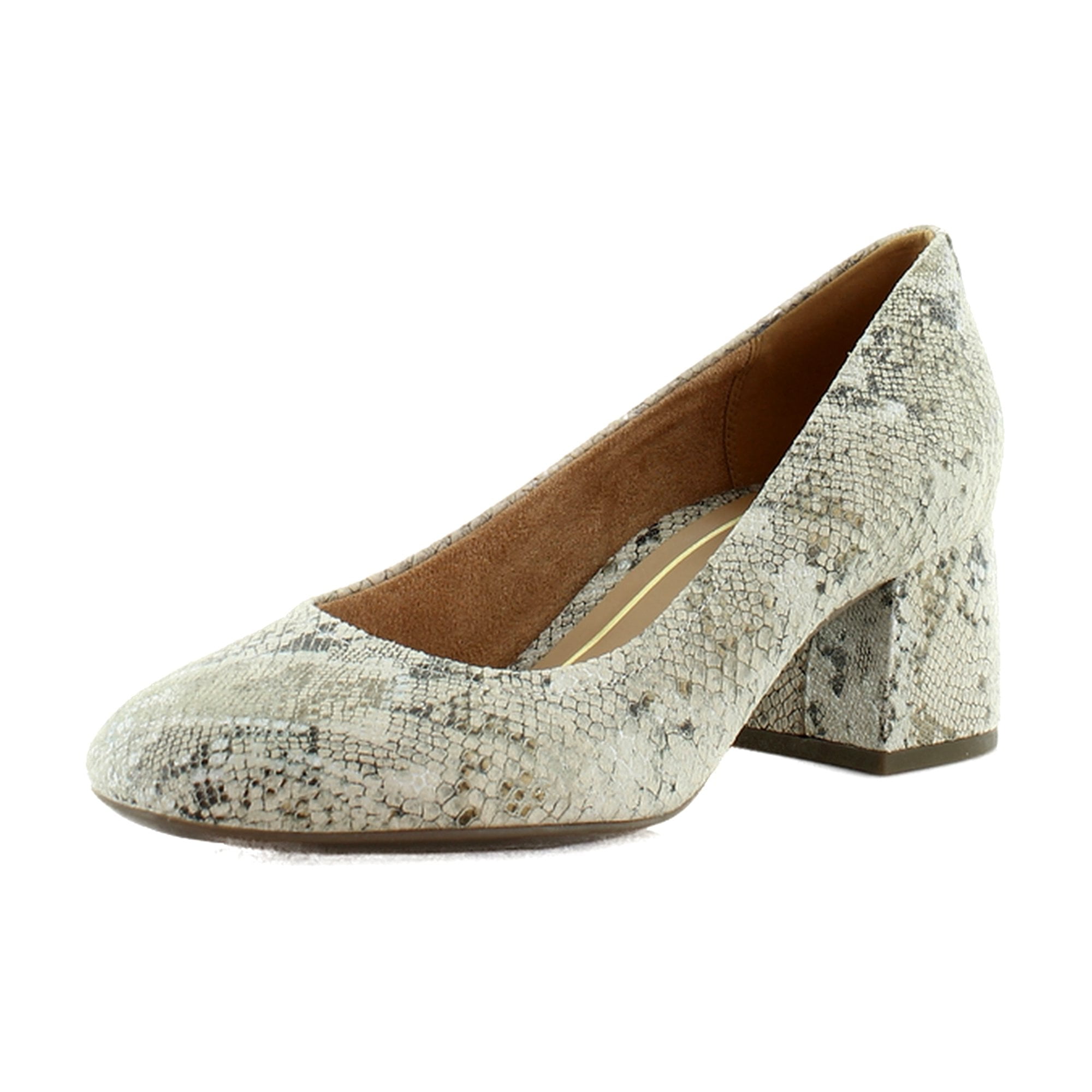Vionic Women's Monterey Carmel Pump Dress Shoes Oatmeal Snake Leather ...
