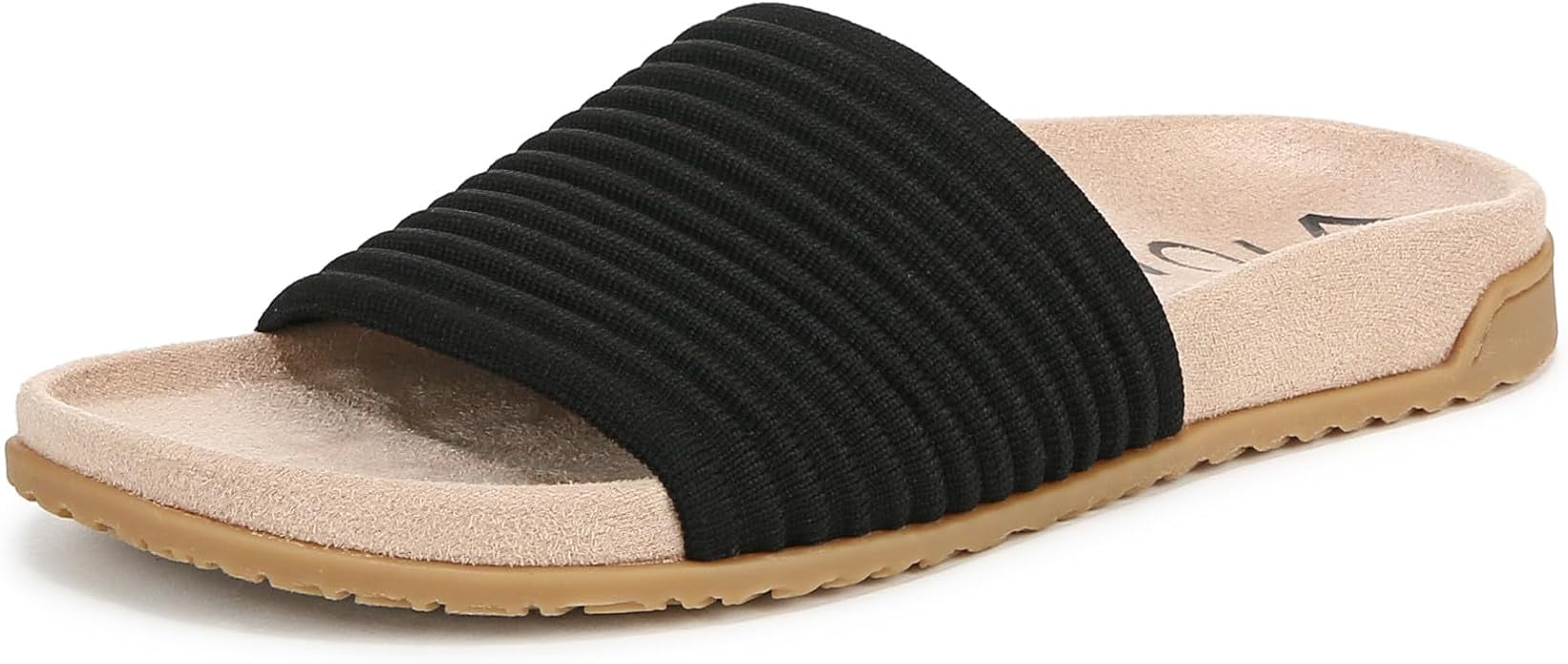 Vionic Womens Evie Knit Slide Sandal - Black - Walmart.com