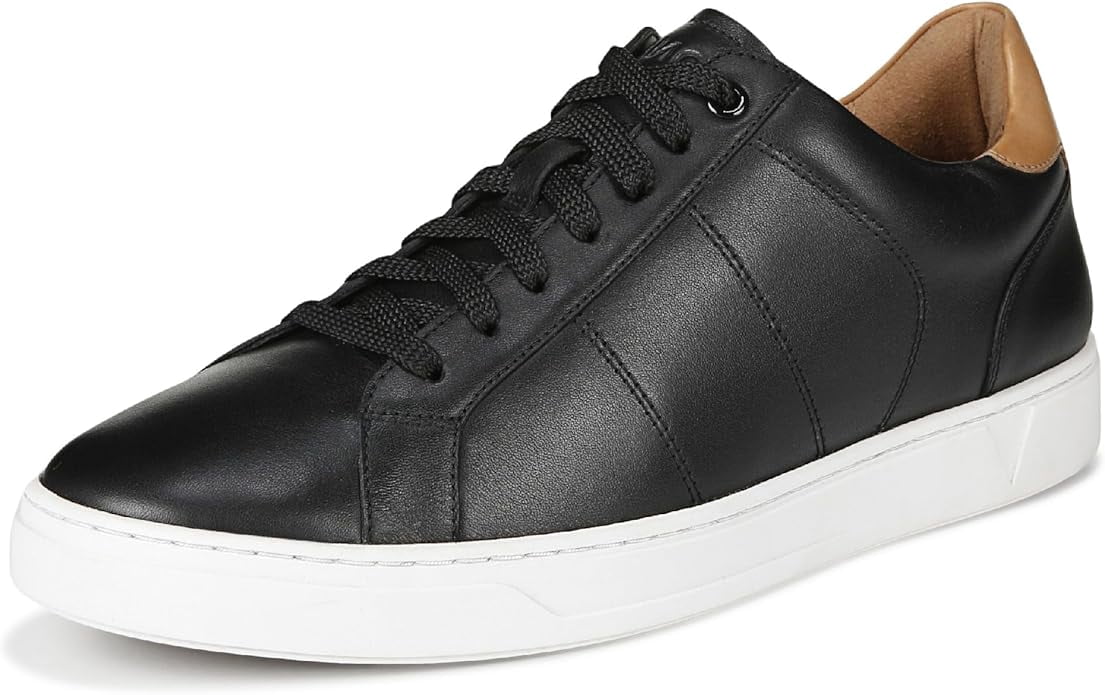 Vionic Lucas II - Men's Casual Comfort Leather Sneaker, Black/Tan ...