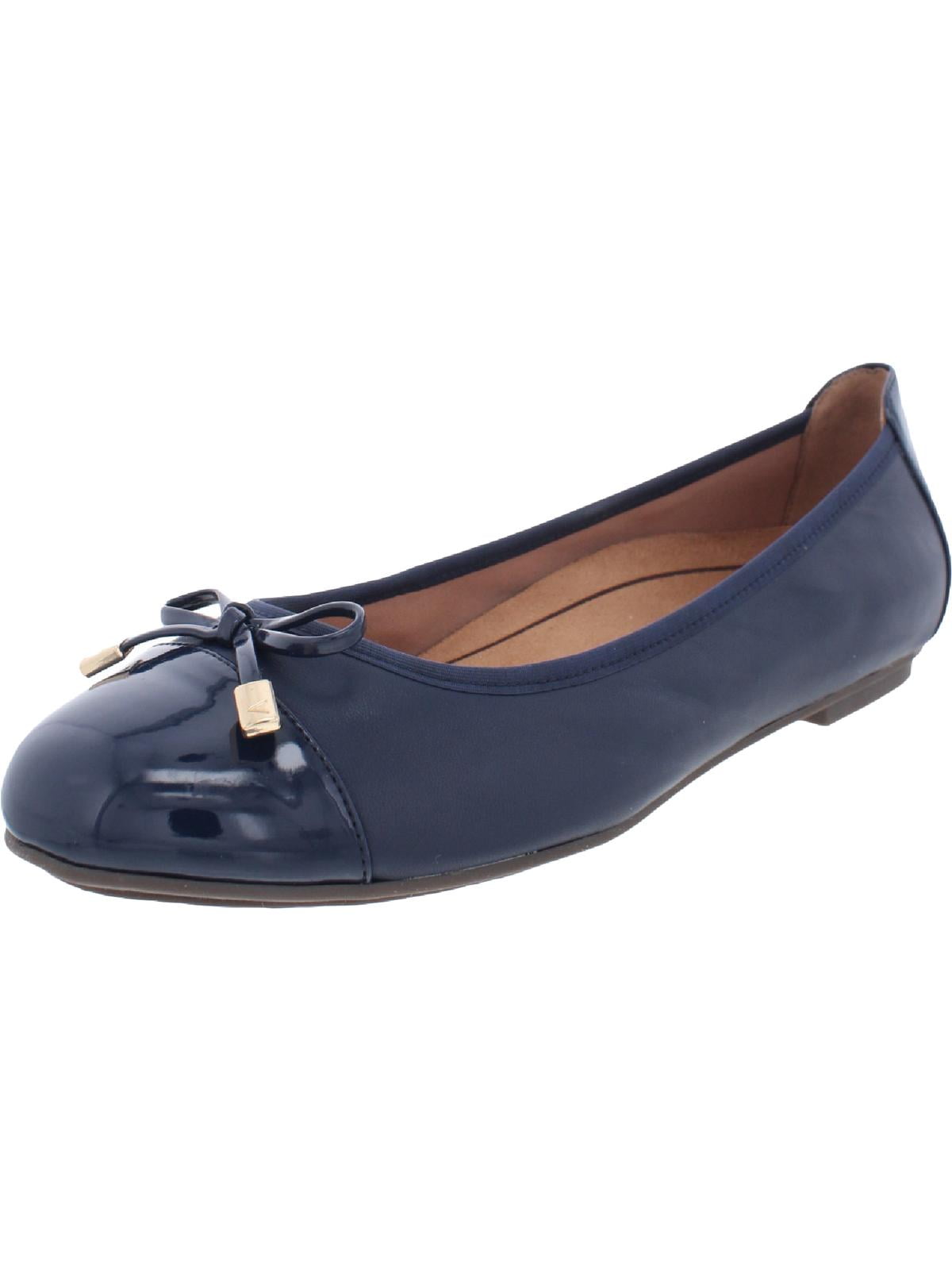 Vionic Womens Minna Leather Toe Cap Ballet Flats - Walmart.com