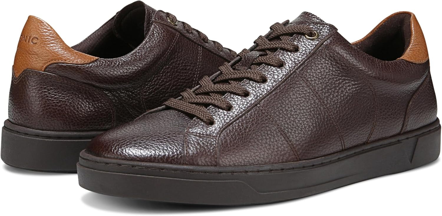 Vionic Men's Lucas II Casual Comfort Sneaker Chocolate Ganache Leather ...