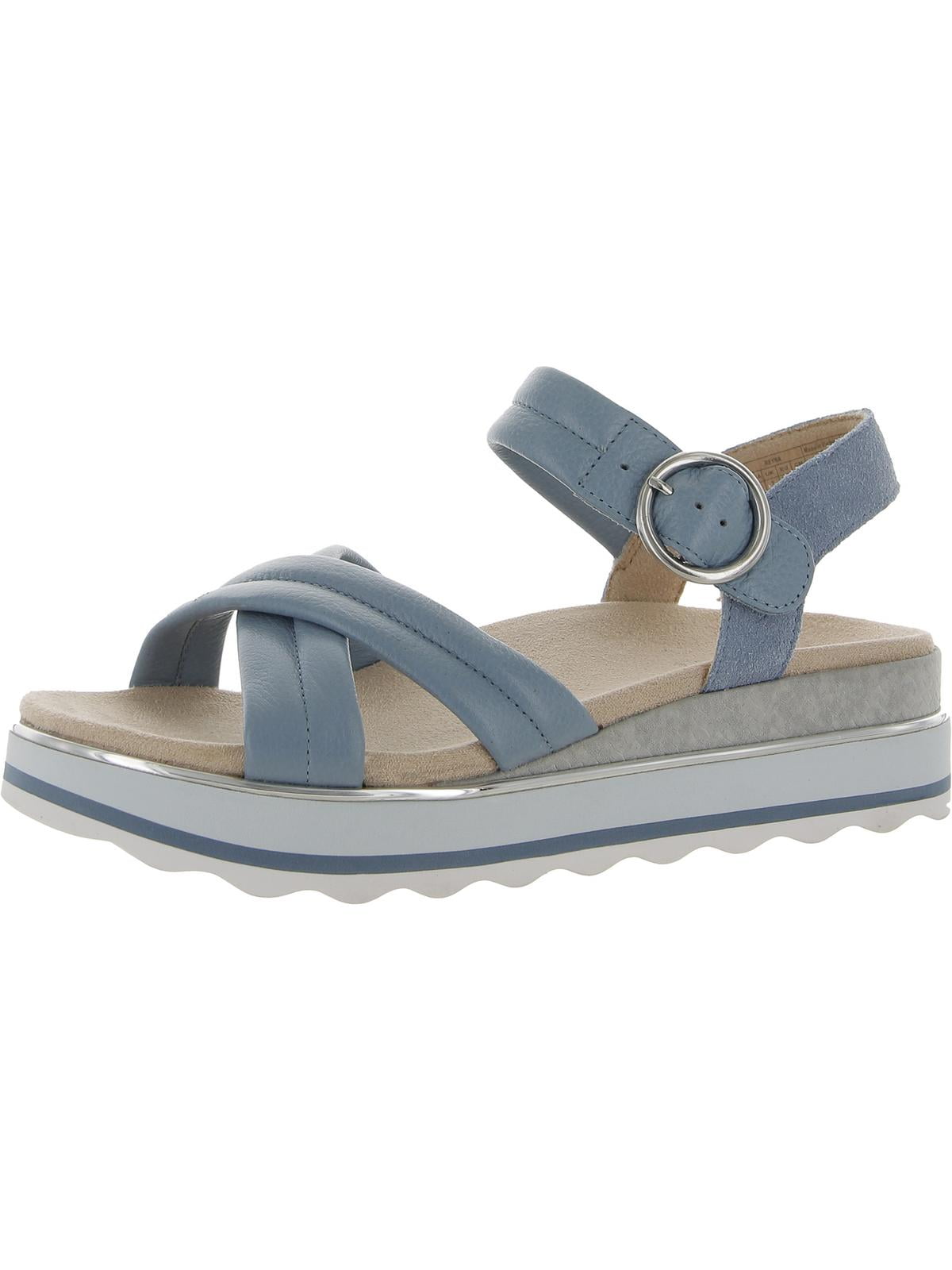 Vionic Womens Reyna Leather Slingback Wedge Sandals - Walmart.com