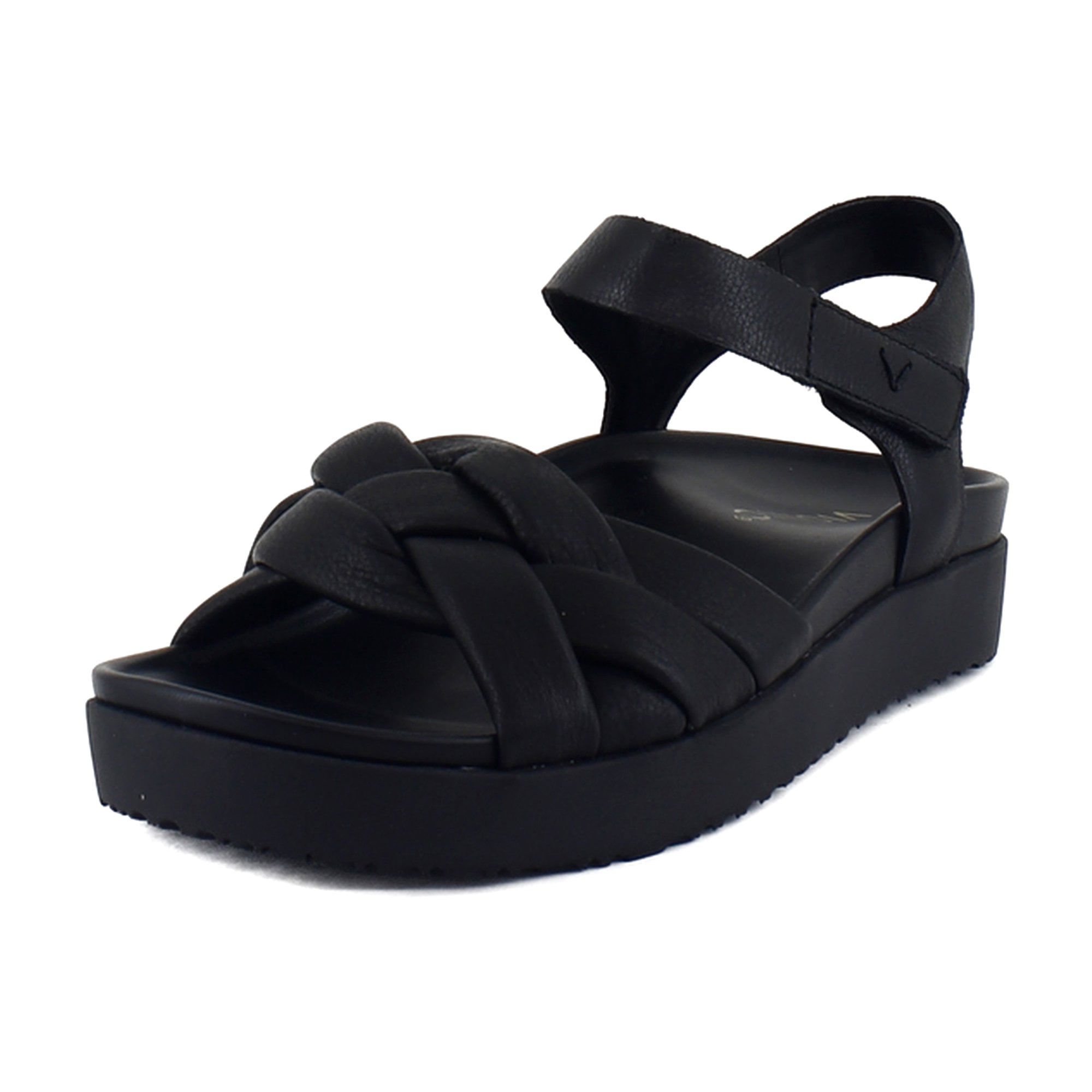 Vionic Women's Rosa Strappy Sandal Black Leather 6.5W - Walmart.com