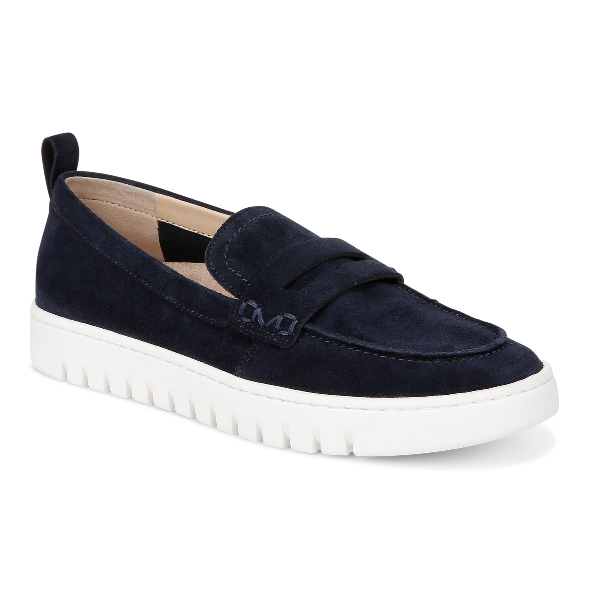 Vionic Women's Uptown Loafer Navy / White Suede Shoes - Walmart.com