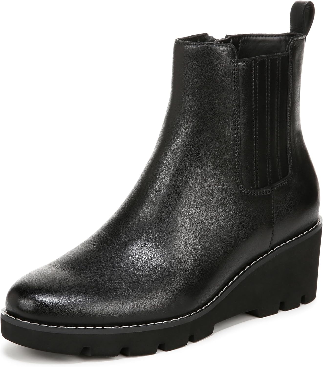 Vionic Women’s Aria Wedge Ankle Boot Black Leather 8W - Walmart.com