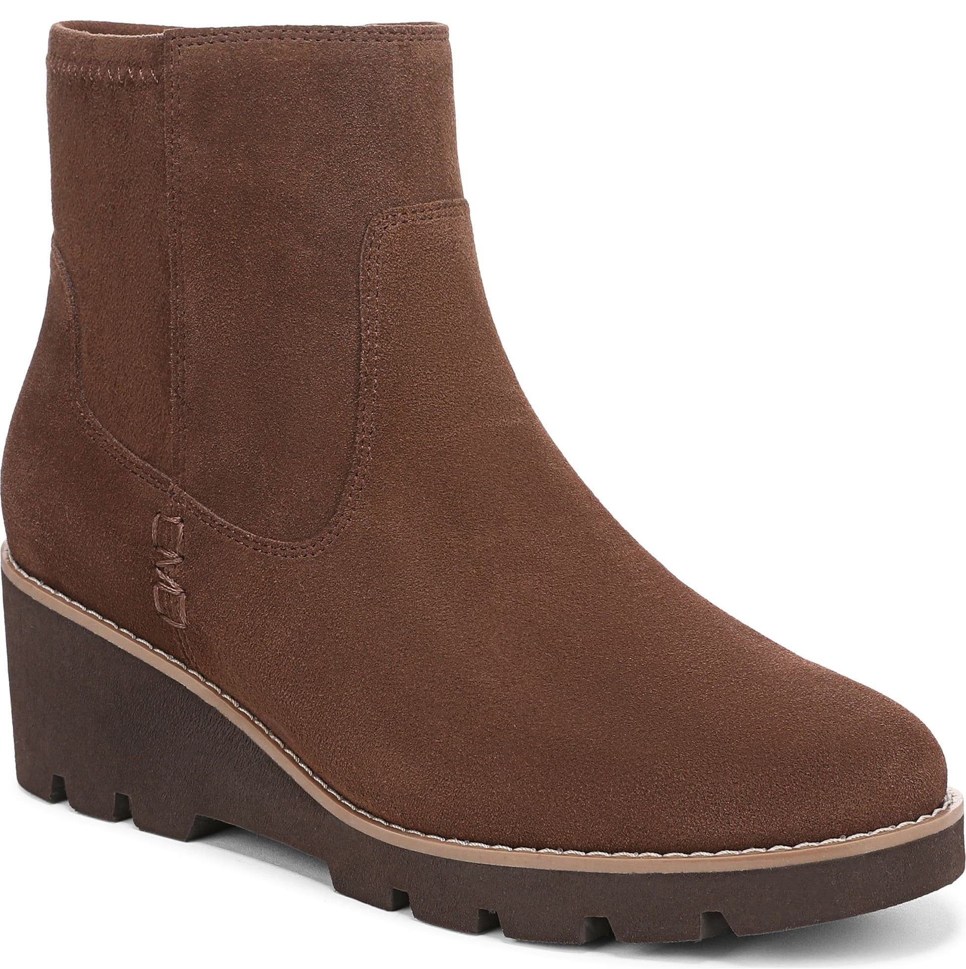 Vionic Women’s Ariana Platform Wedge Bootie Coffee Suede 9W - Walmart.com