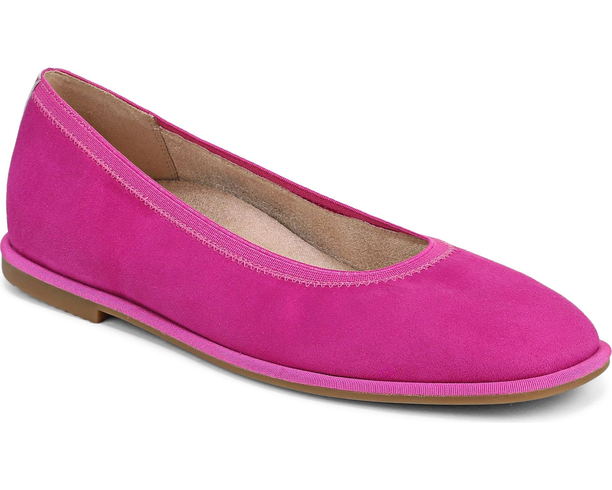 Vionic Women's Caroll 2.0 Ballet Flat Rose Violet Pink Suede 11W ...