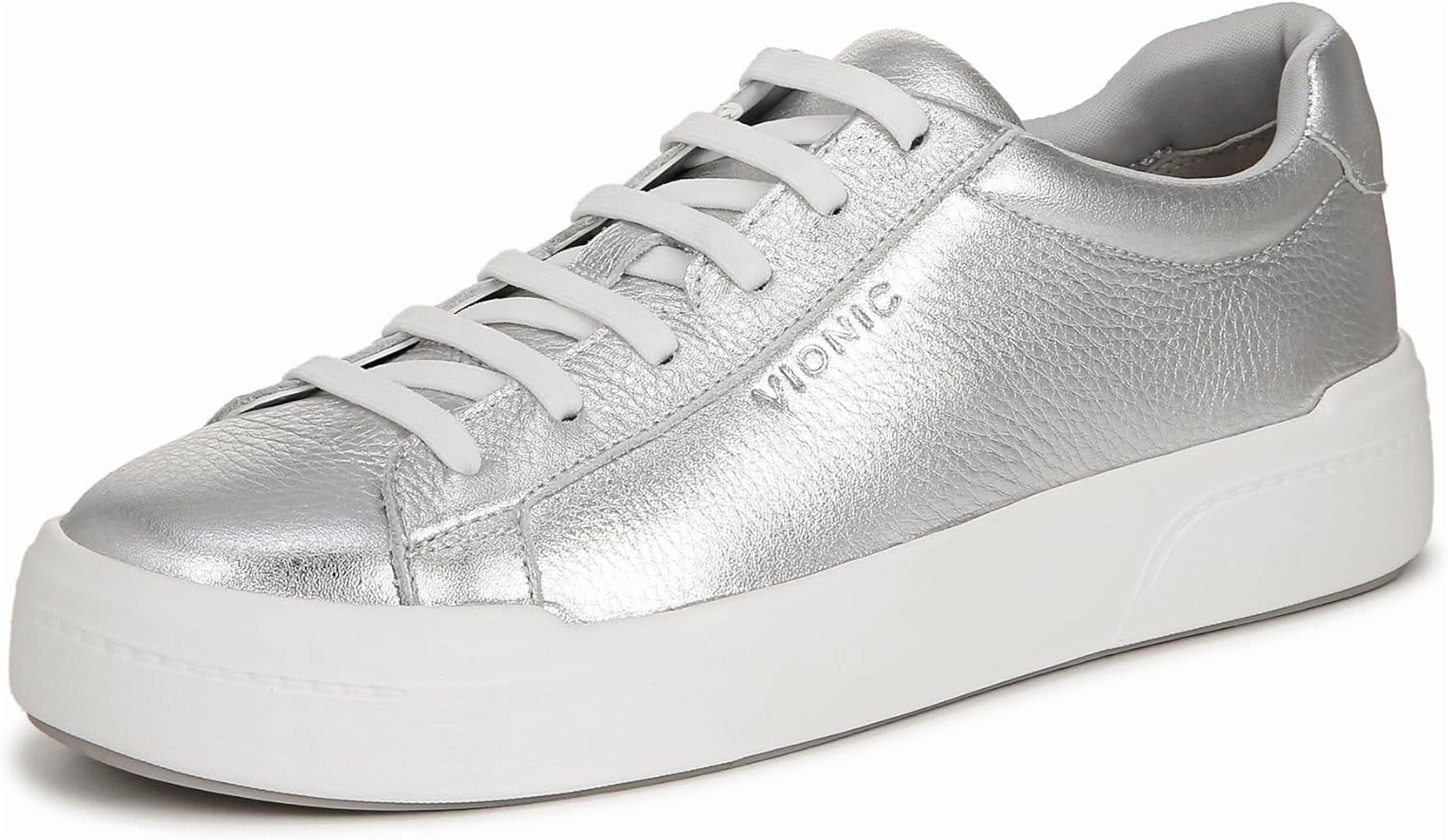 Vionic Colbie Women's Fashion Sneakers Silver Leather Size 7.5 M ...