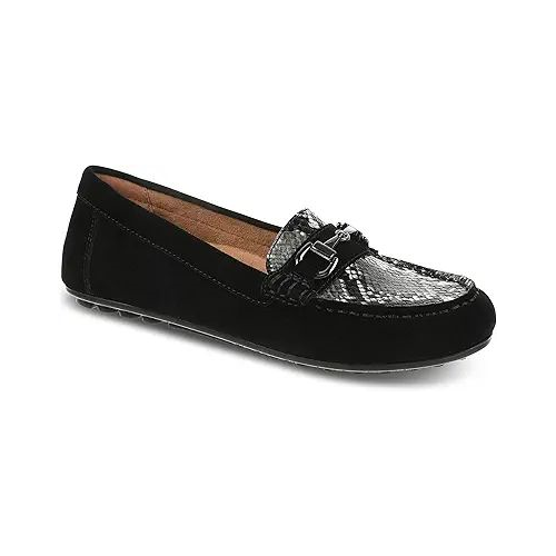 Vionic Women's Honor Dayna Snake Suede Loafers - Ladies Moccasin Flats ...