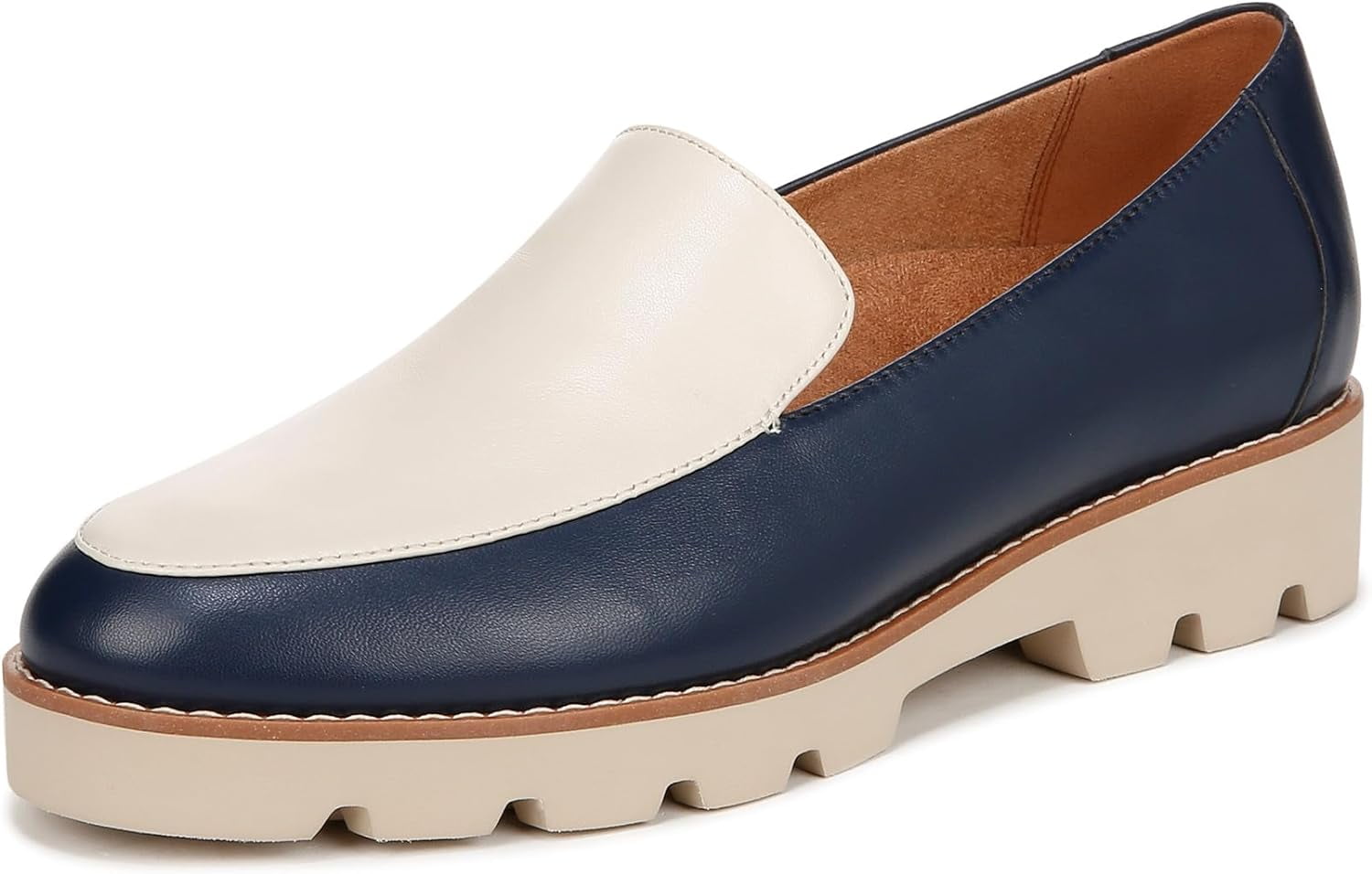 Vionic Women's Kensley Navy/Cream Nappa Loafers 9M - Walmart.com