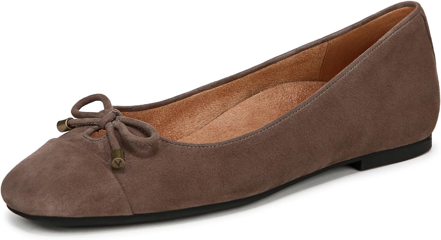 Vionic Women's Klara Ballet Flat Driftwood Suede 5W - Walmart.com