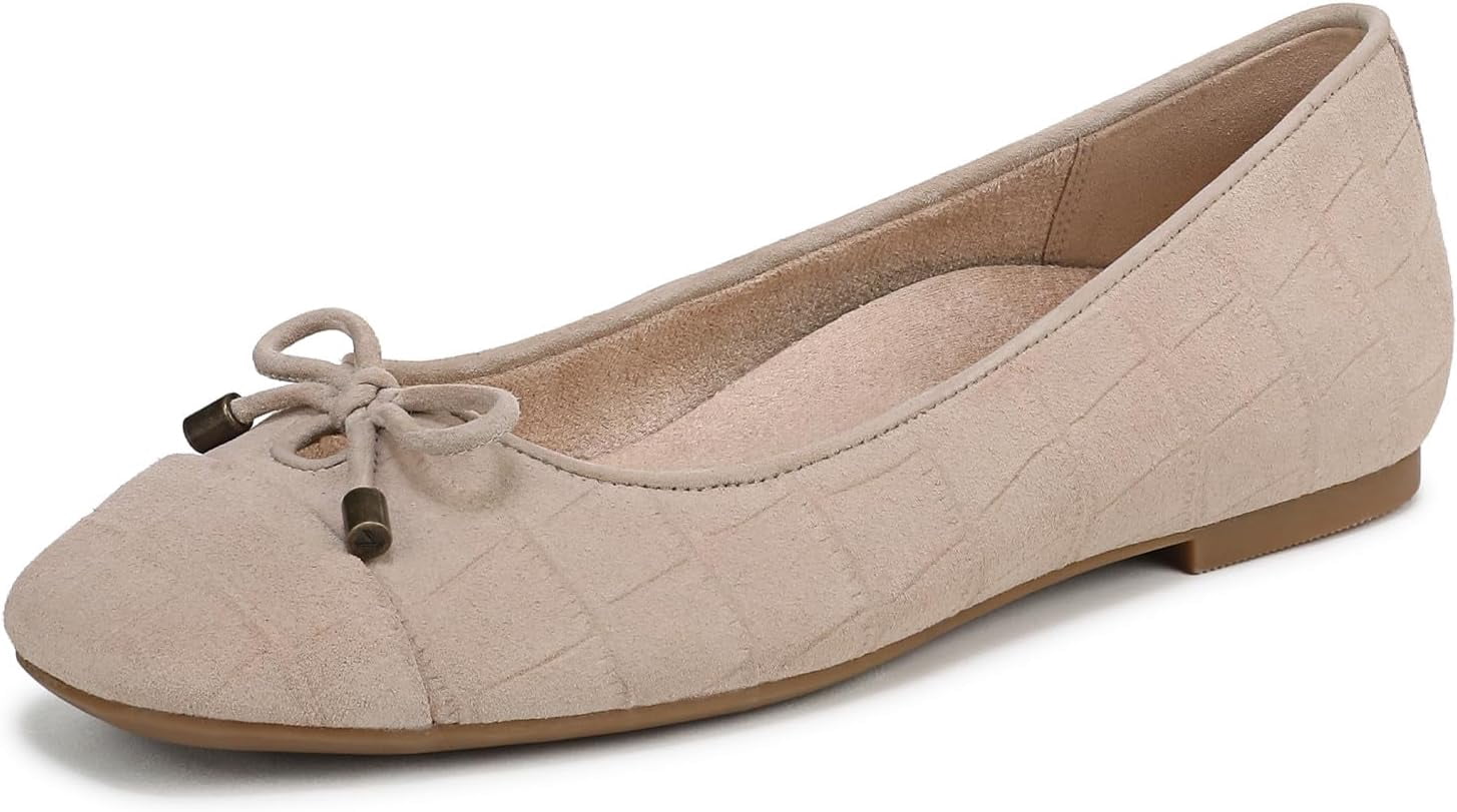 Vionic Women's Klara Ballet Flat Lucid Beige Croc Suede 7N - Walmart.com