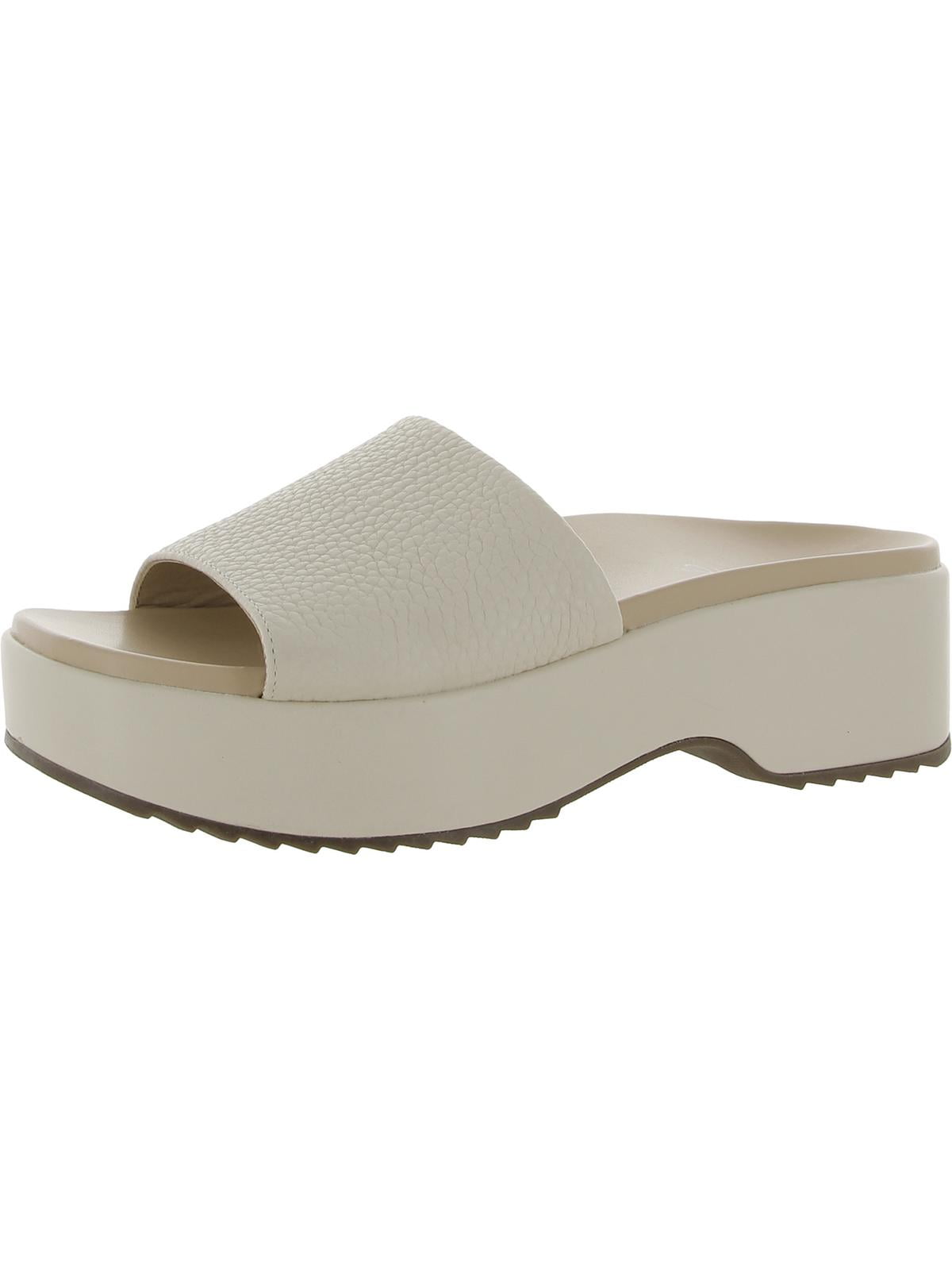 Vionic Platform Women's Trista Cream Tumbled Patent Leather Slide ...