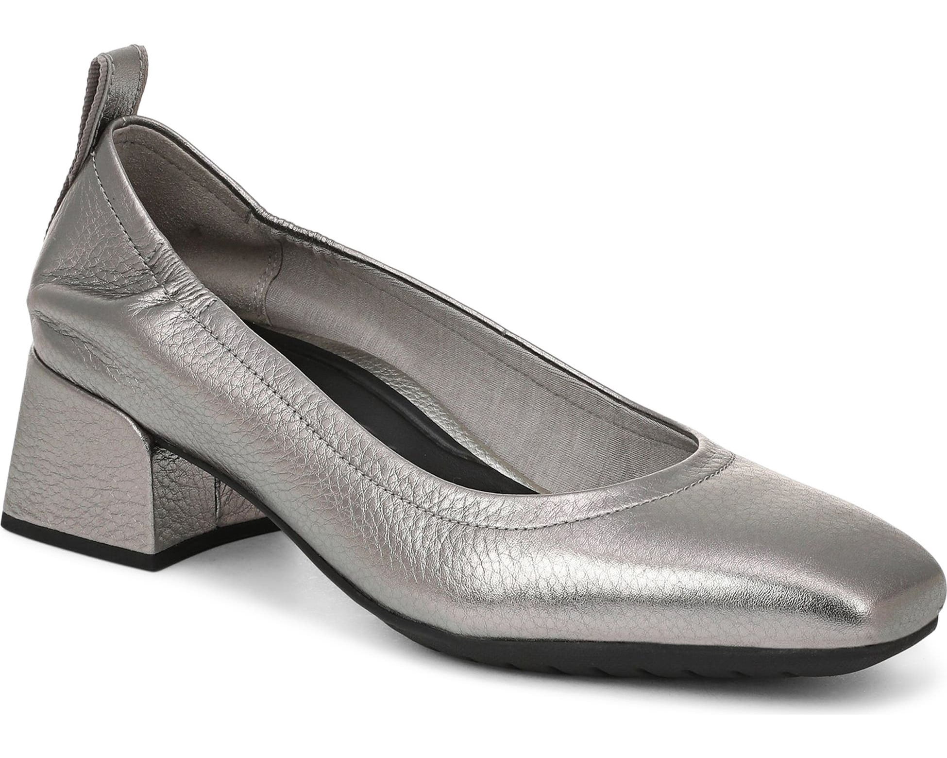 Vionic Women's Ramona Block Heel Pump Pewter Metallic Leather 8.5M ...