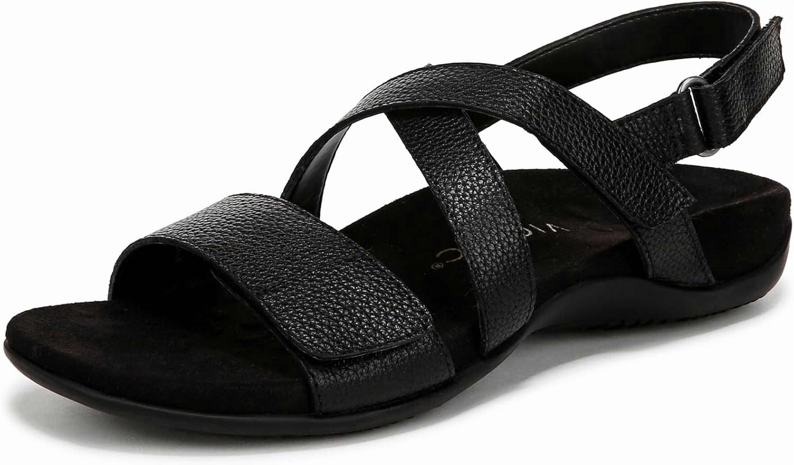 Vionic Women's Raya Slingback Sandal Black Leather 5M - Walmart.com
