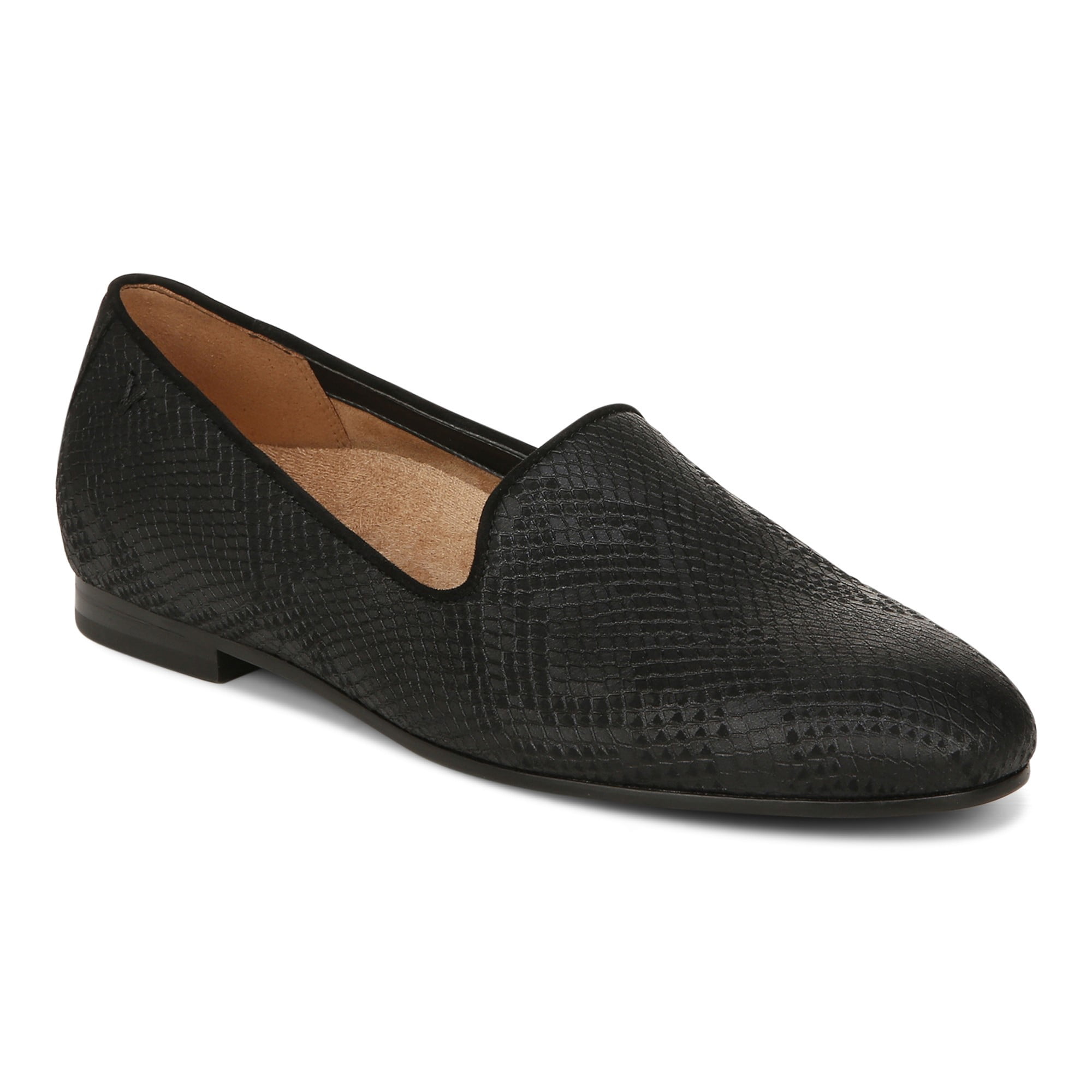 Vionic Women's Willa Slip-on Flat Black Met Snake 7M - Walmart.com