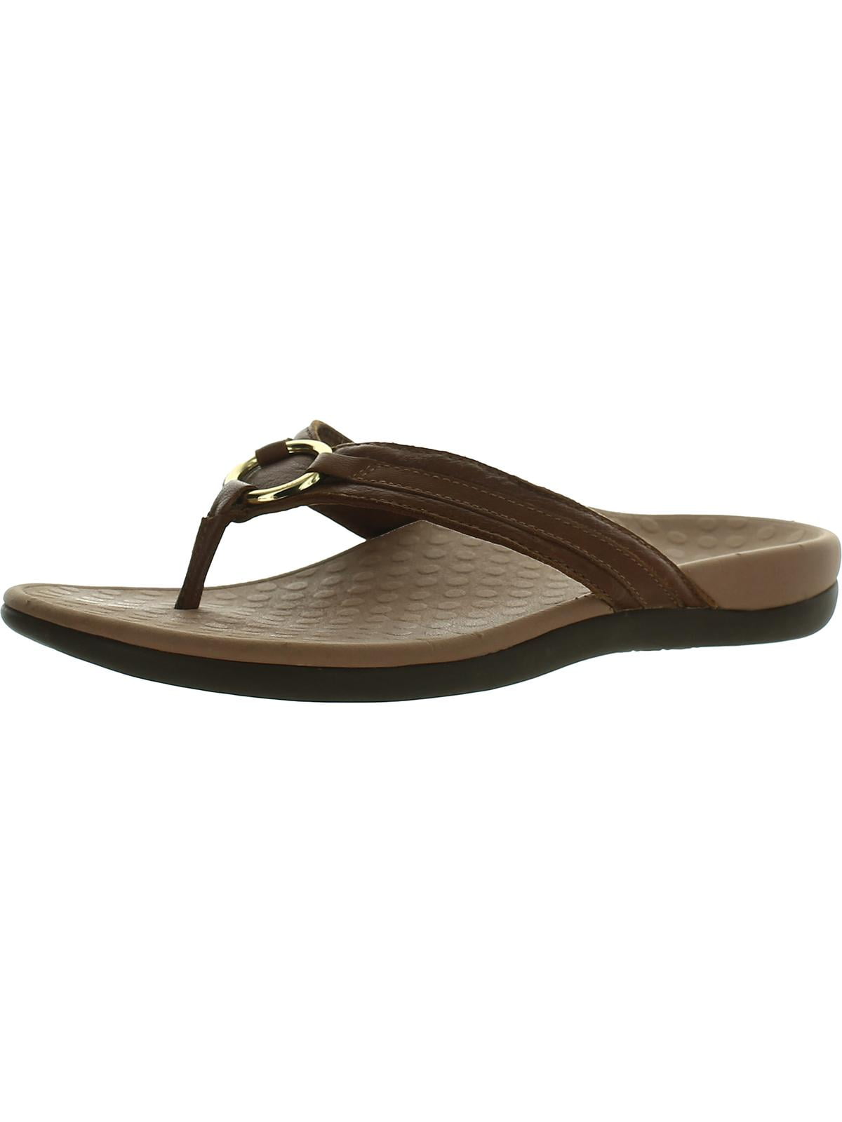 Vionic Women's Aloe Toe Post Sandal Mocha Leather - 10010887904 ...