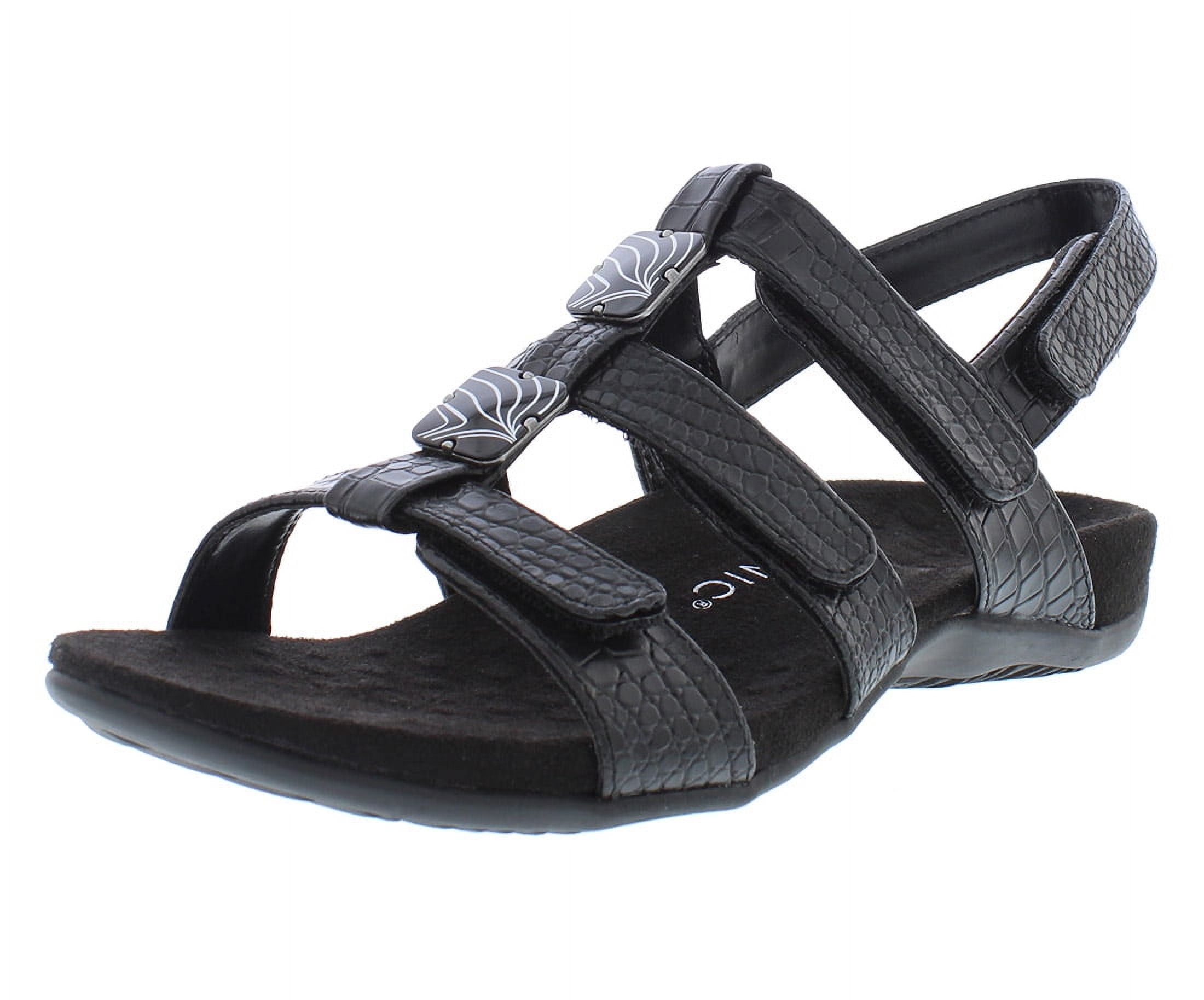 Vionic Amber Women's Orthotic Sandal – Black, Adjustable Straps, Arch ...