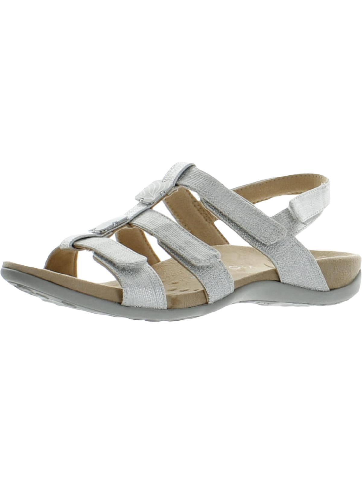 Vionic Womens Amber Metallic Wedge T-Strap Sandals - Walmart.com