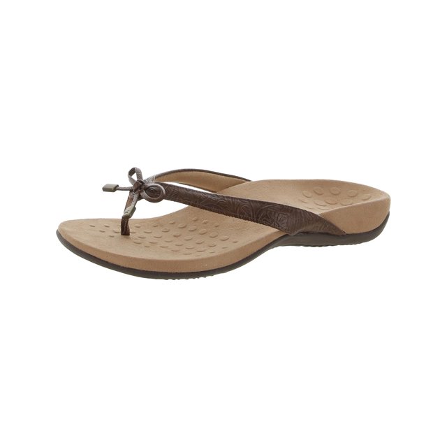 Vionic Womens Bella Faux Leather Slip On Thong Sandals - Walmart.com