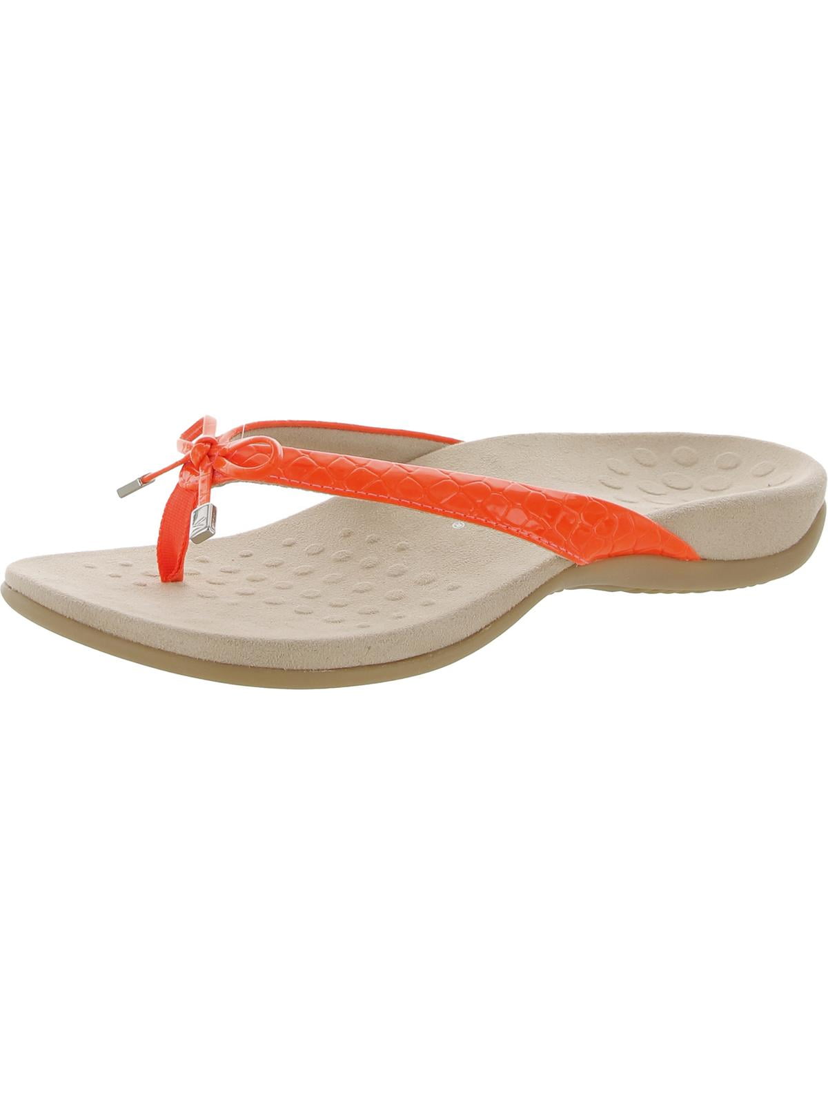 Vionic Womens Bella Faux Leather Slip On Thong Sandals - Walmart.com