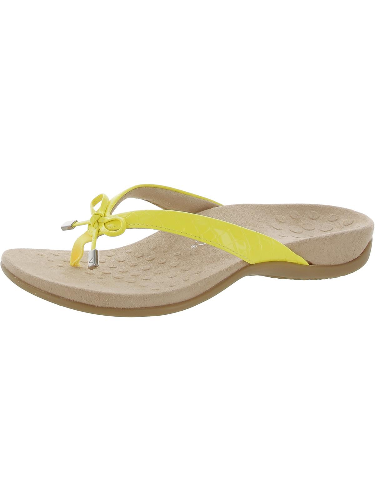 Vionic Womens Bella Faux Leather Slip On Thong Sandals - Walmart.com