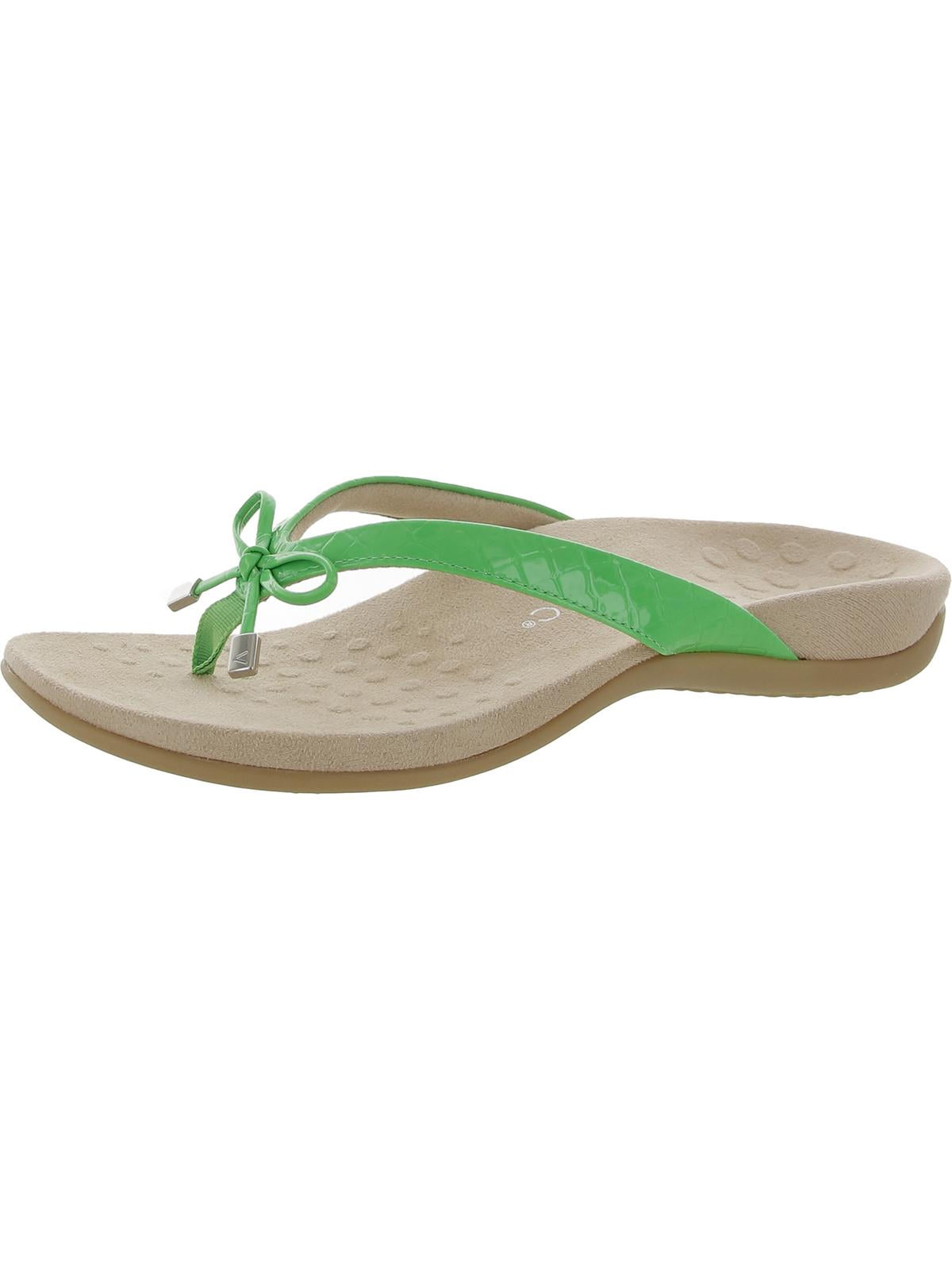 Vionic Womens Bella Faux Leather Slip On Thong Sandals - Walmart.com