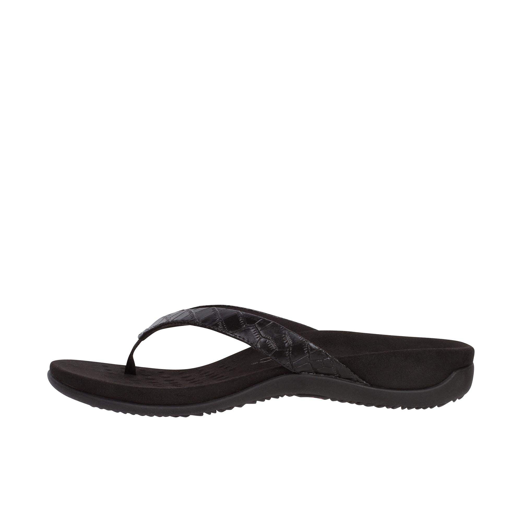 Vionic Womens Dillon Toe Post Sandal Black - Walmart.com