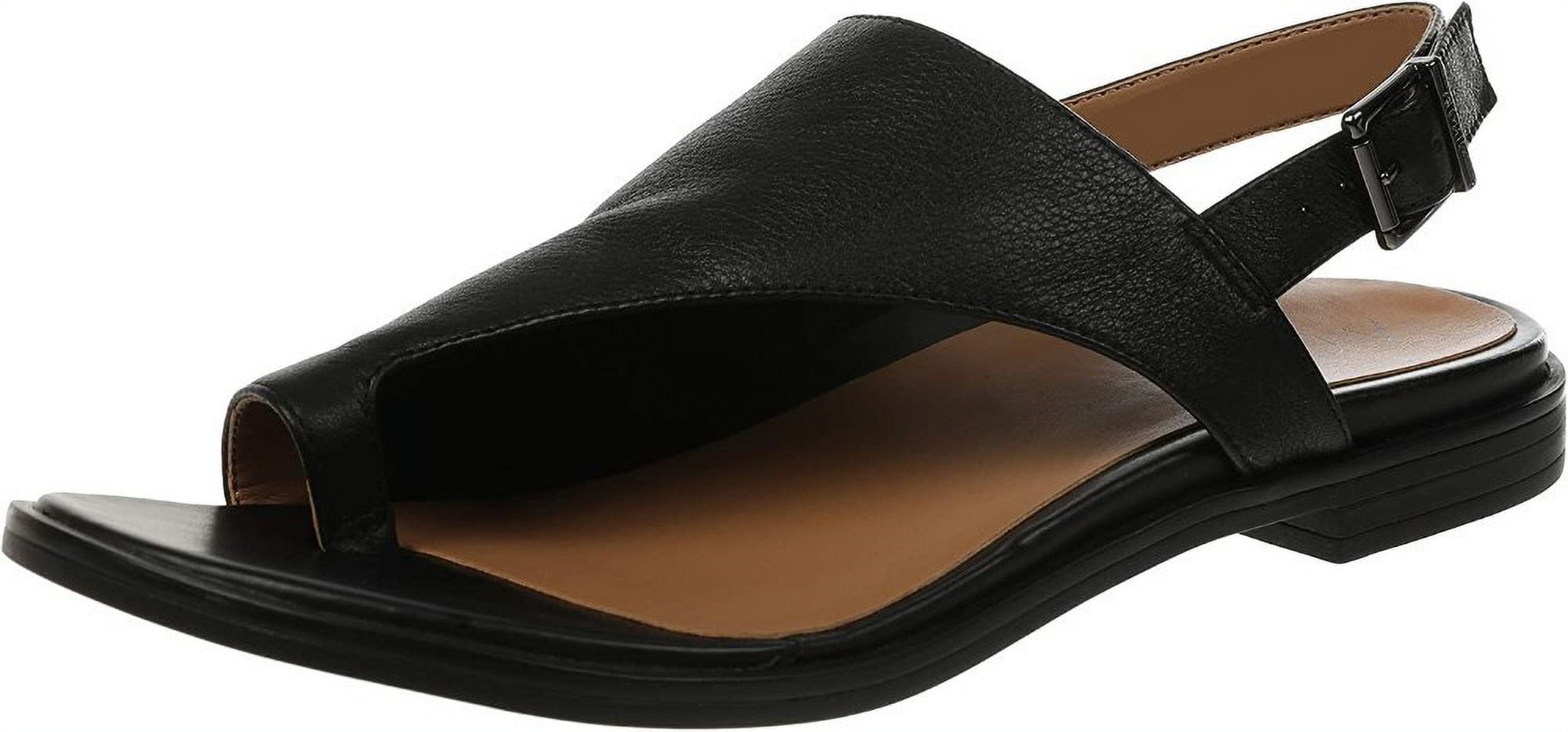 Vionic Womens Ella Leather Toe Loop Slingback Sandals - Walmart.com