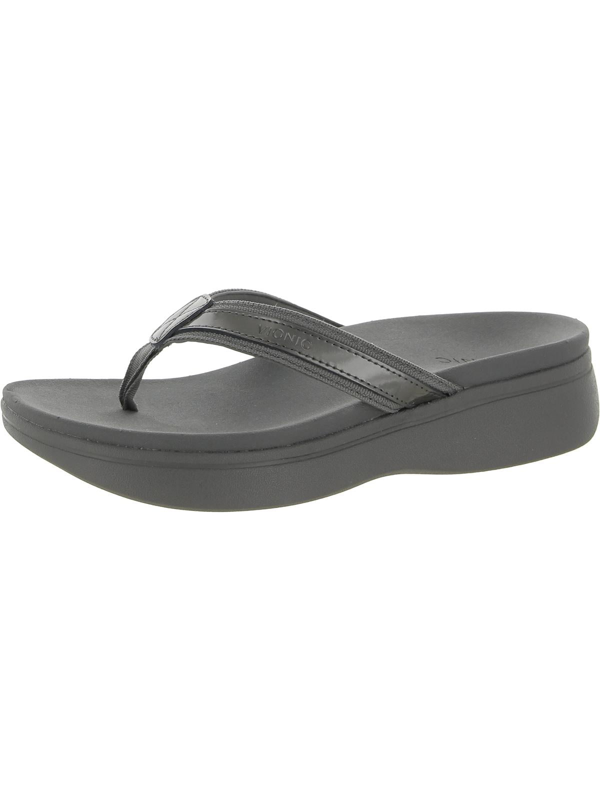 Vionic Womens High Tide ll Patent Leather Summer Platform Sandals ...