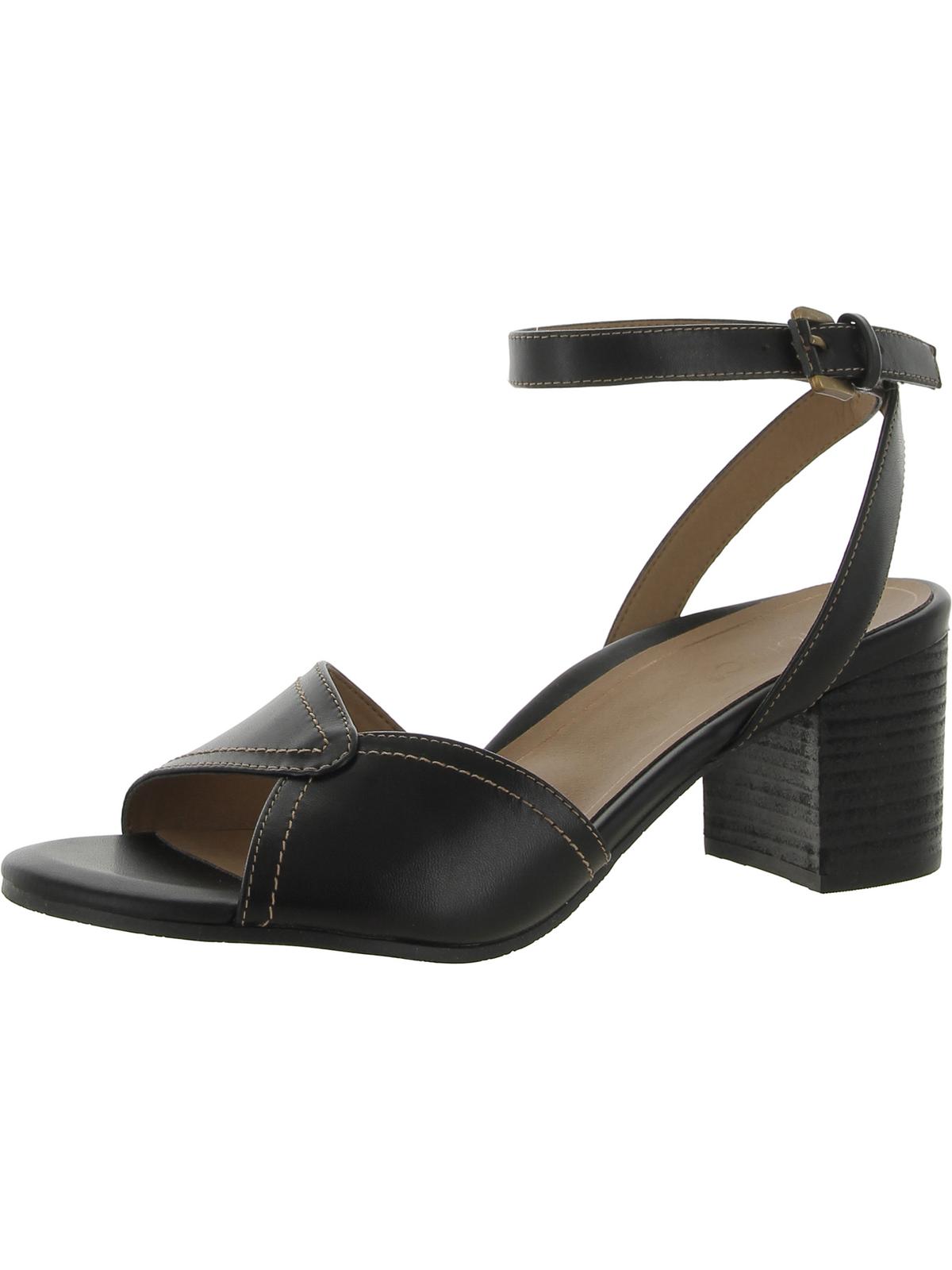 Cole Haan Reina City Dark Sequoia Leather Ankle Strap Open Toe Block ...