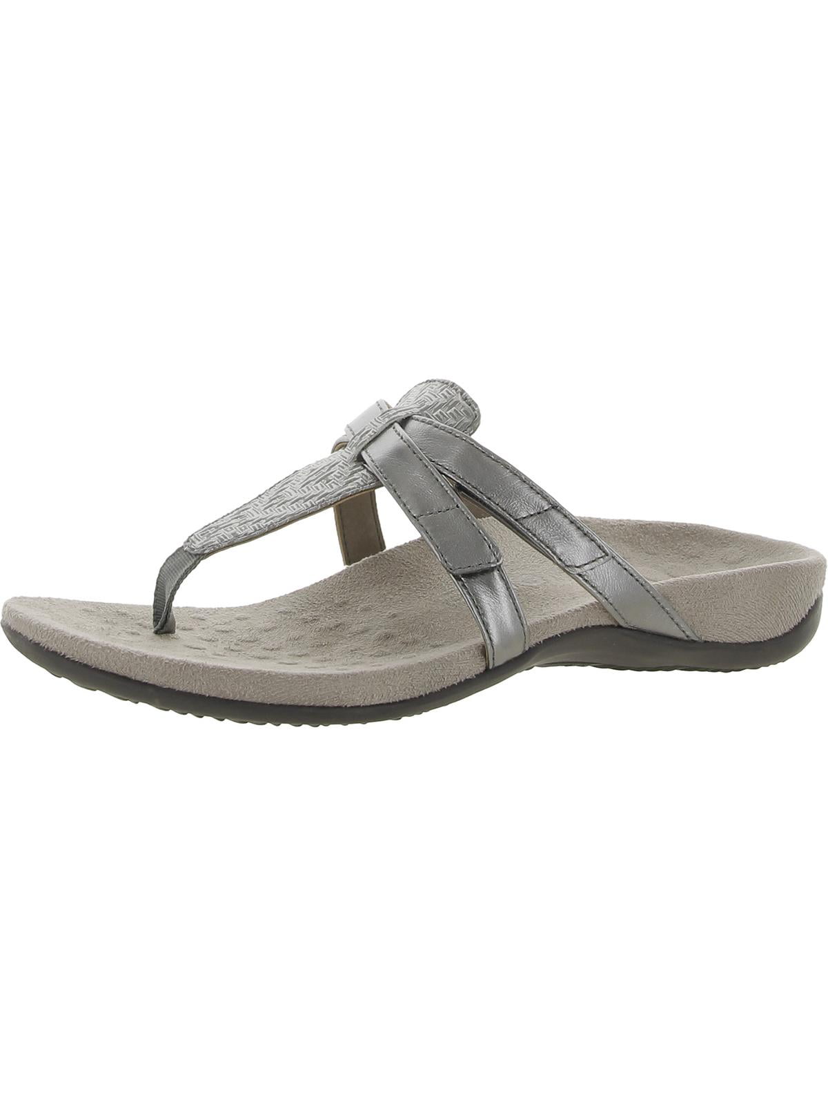 Vionic Womens Karley Padded Insole Leather Slide Sandals - Walmart.com