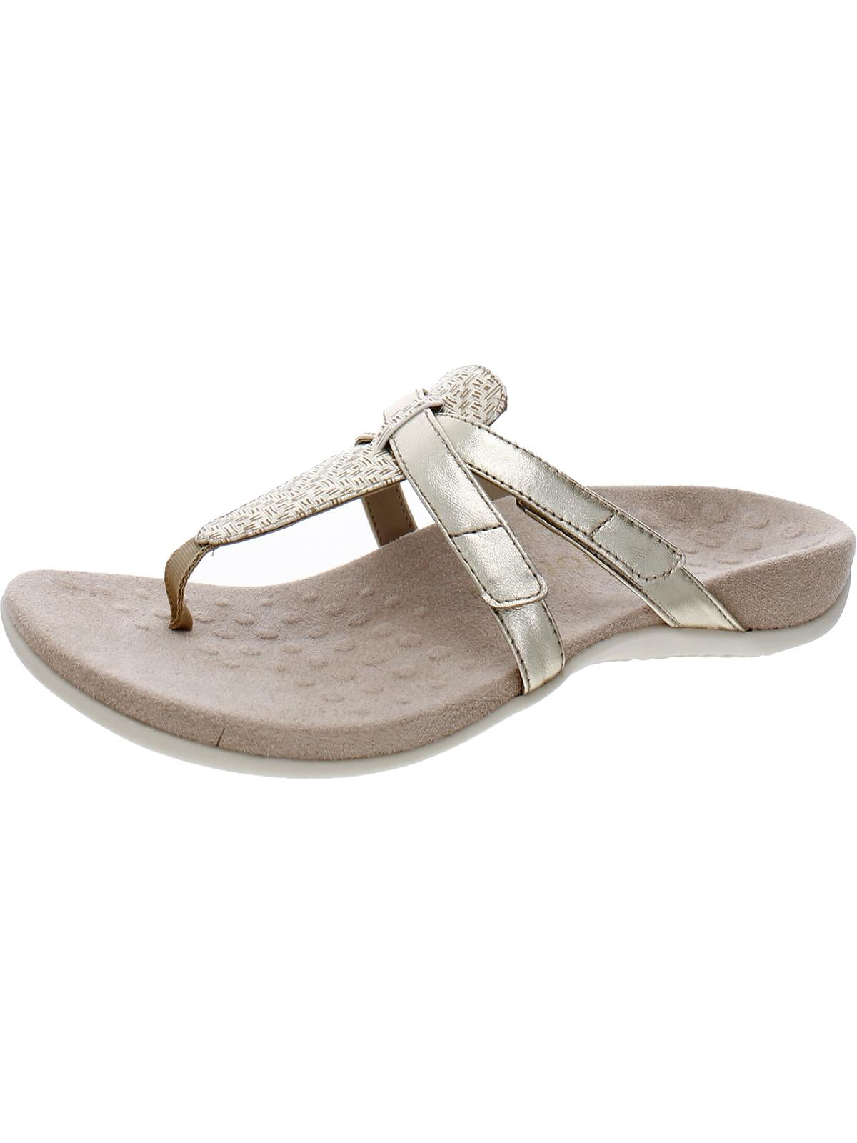 Vionic Womens Karley Padded Insole Leather Slide Sandals - Walmart.com
