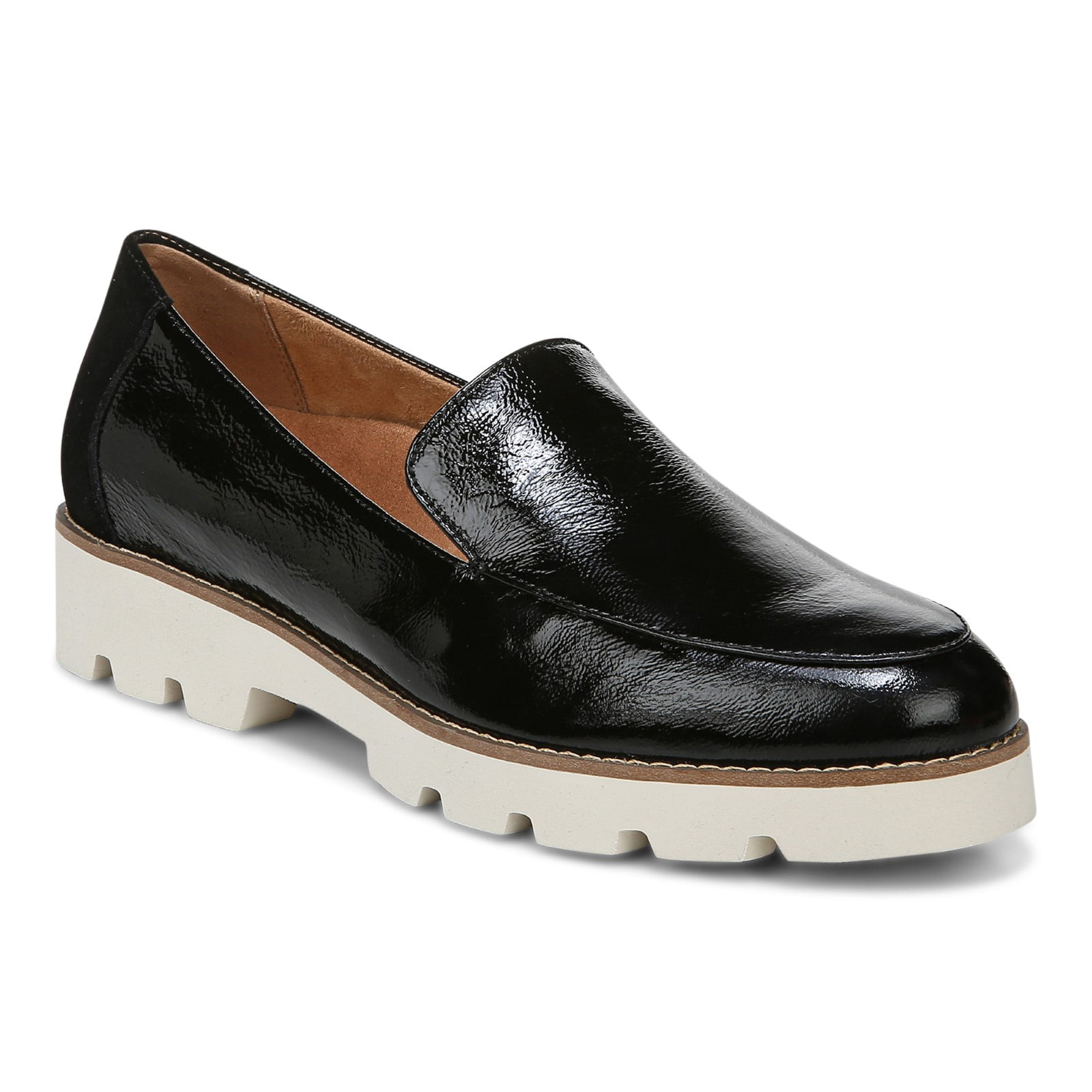 Vionic Women's Kensley Black Crinckle Patent Loafers 9M - Walmart.com