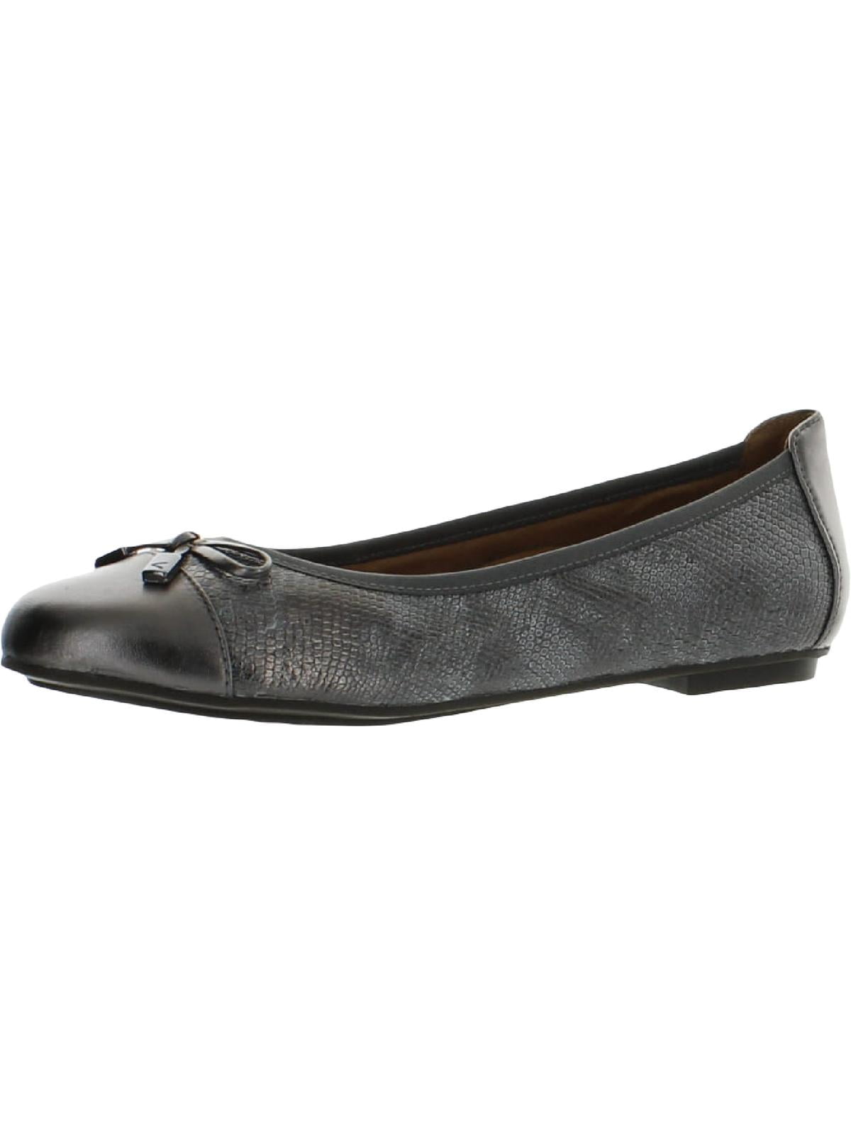 Vionic Womens Minna Leather Toe Cap Ballet Flats - Walmart.com