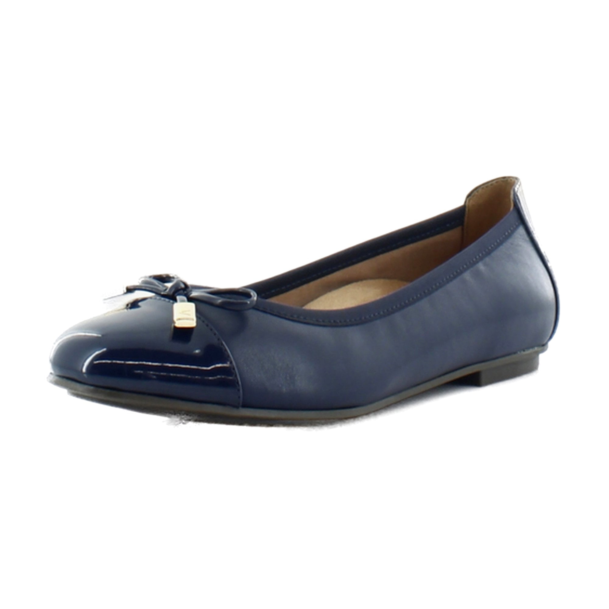 Vionic Womens Minna Letaher Toe Cap Ballet Flats - Walmart.com