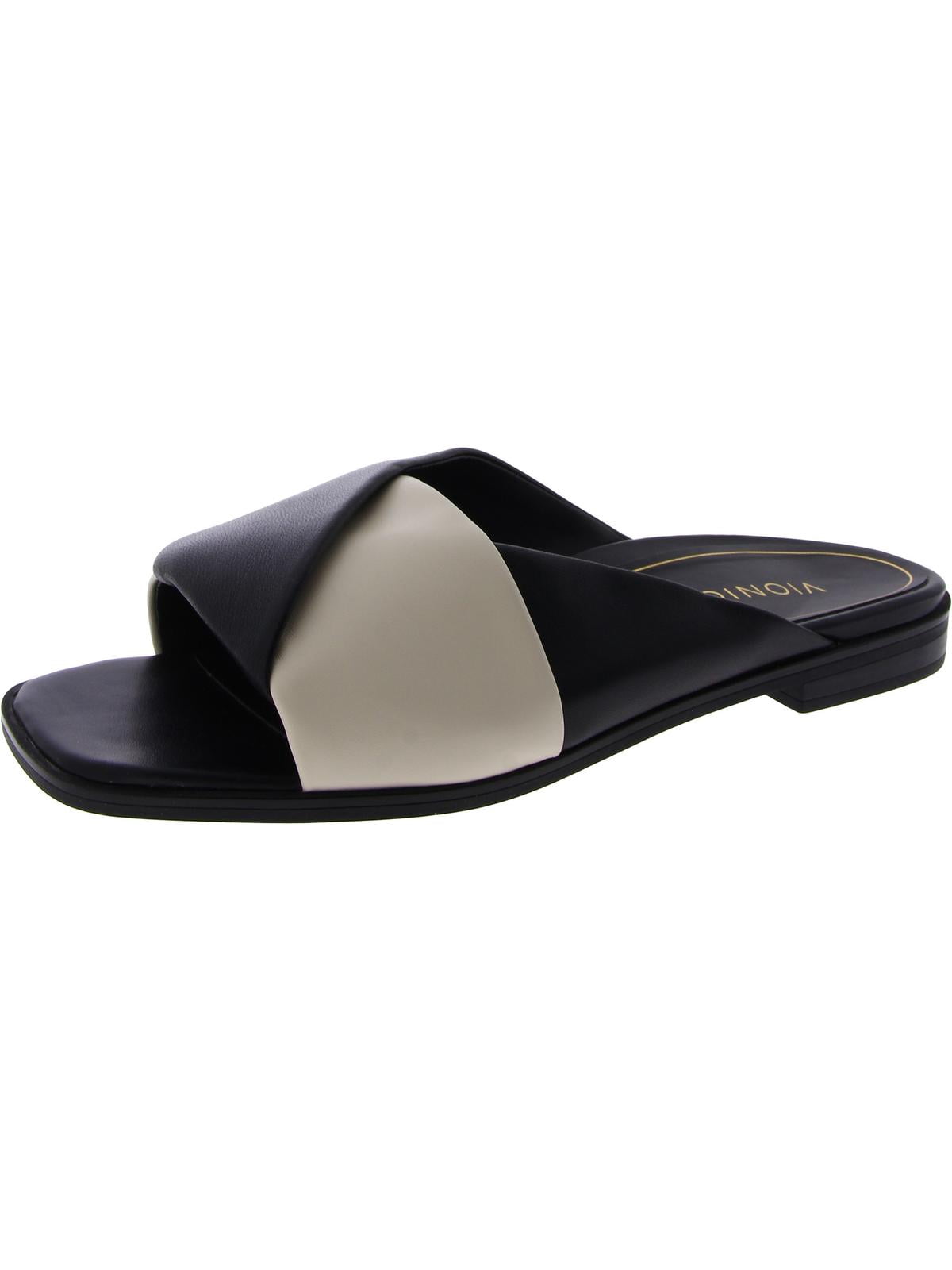 Vionic Womens Miramar Leather Peep-Toe Slide Sandals - Walmart.com