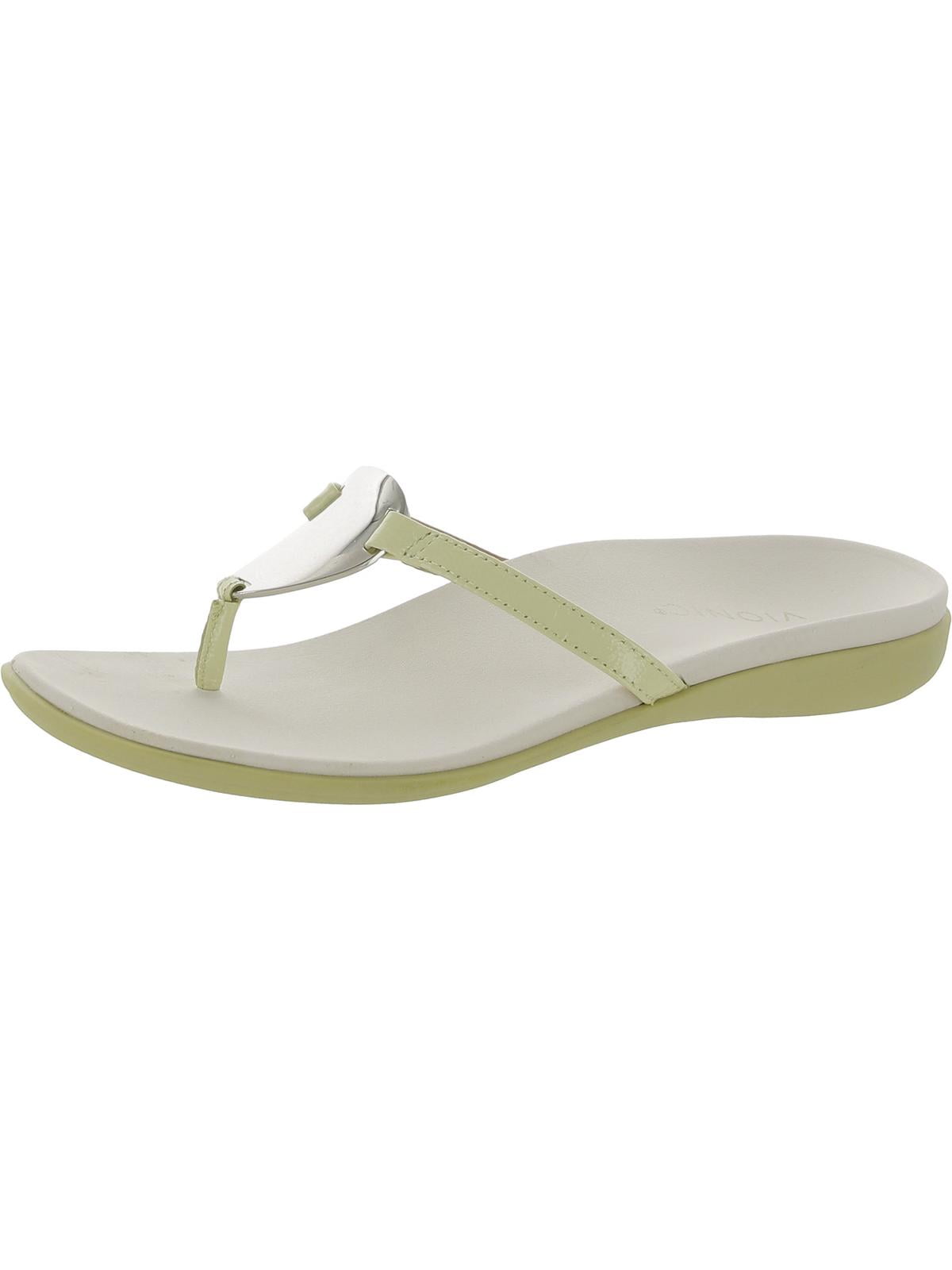 Vionic Womens Raysa Patent Leather Thong Flip-Flops - Walmart.com