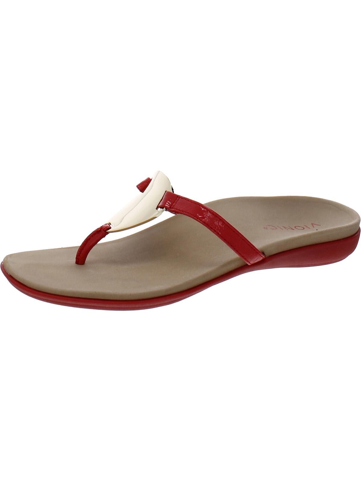 Vionic Womens Raysa Patent Leather Thong Flip-Flops - Walmart.com