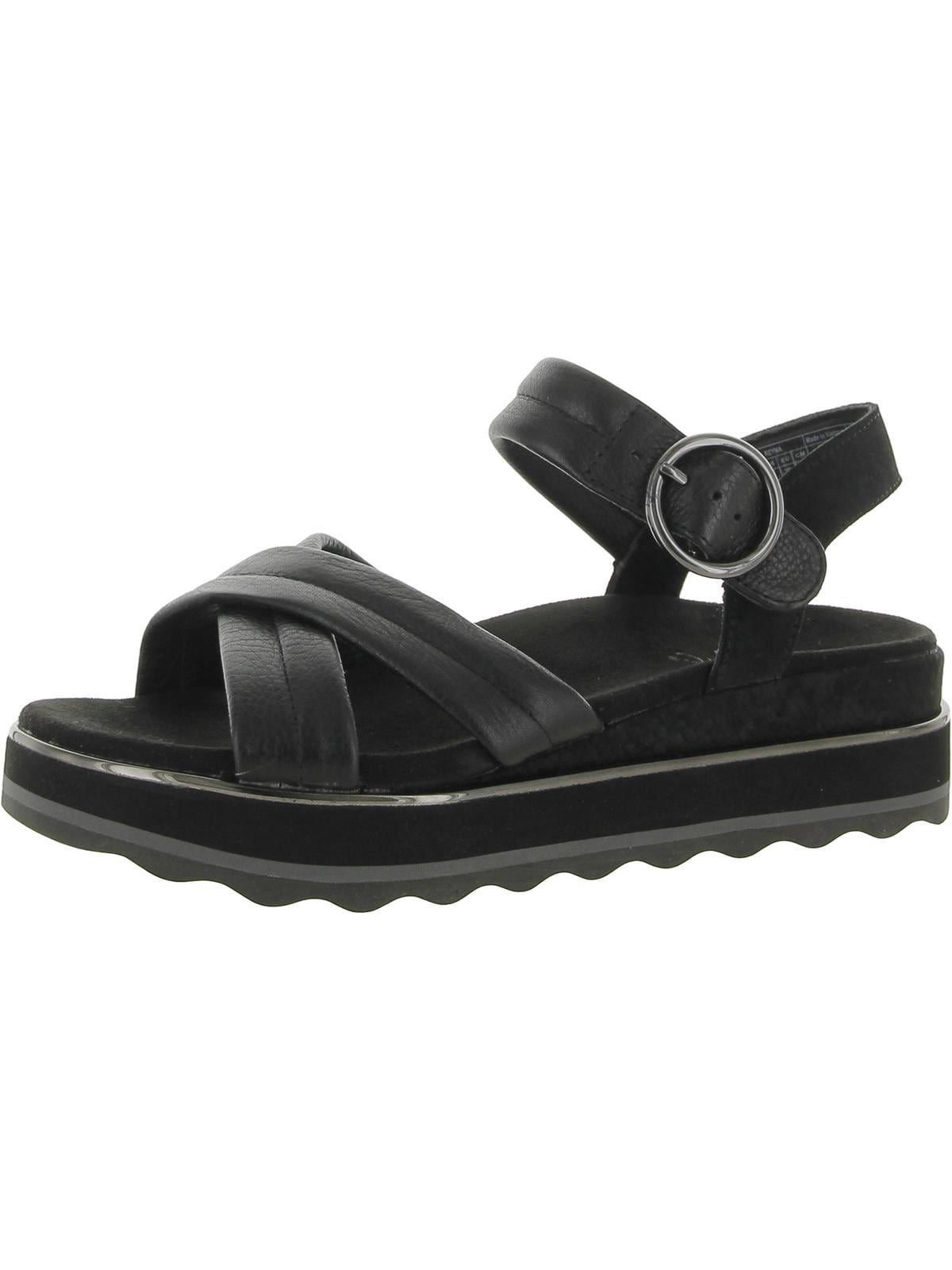 Vionic Womens Reyna Buckle Leather Wedge Sandals - Walmart.com